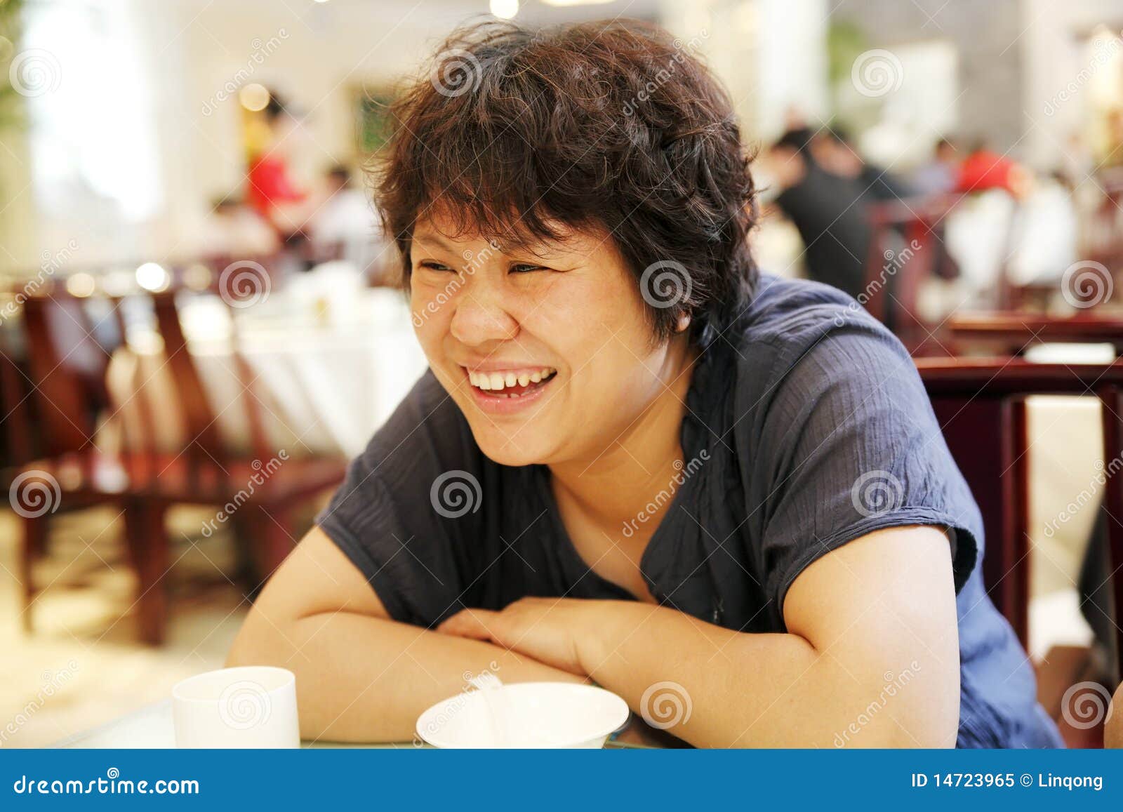 Happy Chinese woman stock image. Image of dress, hair - 14723965