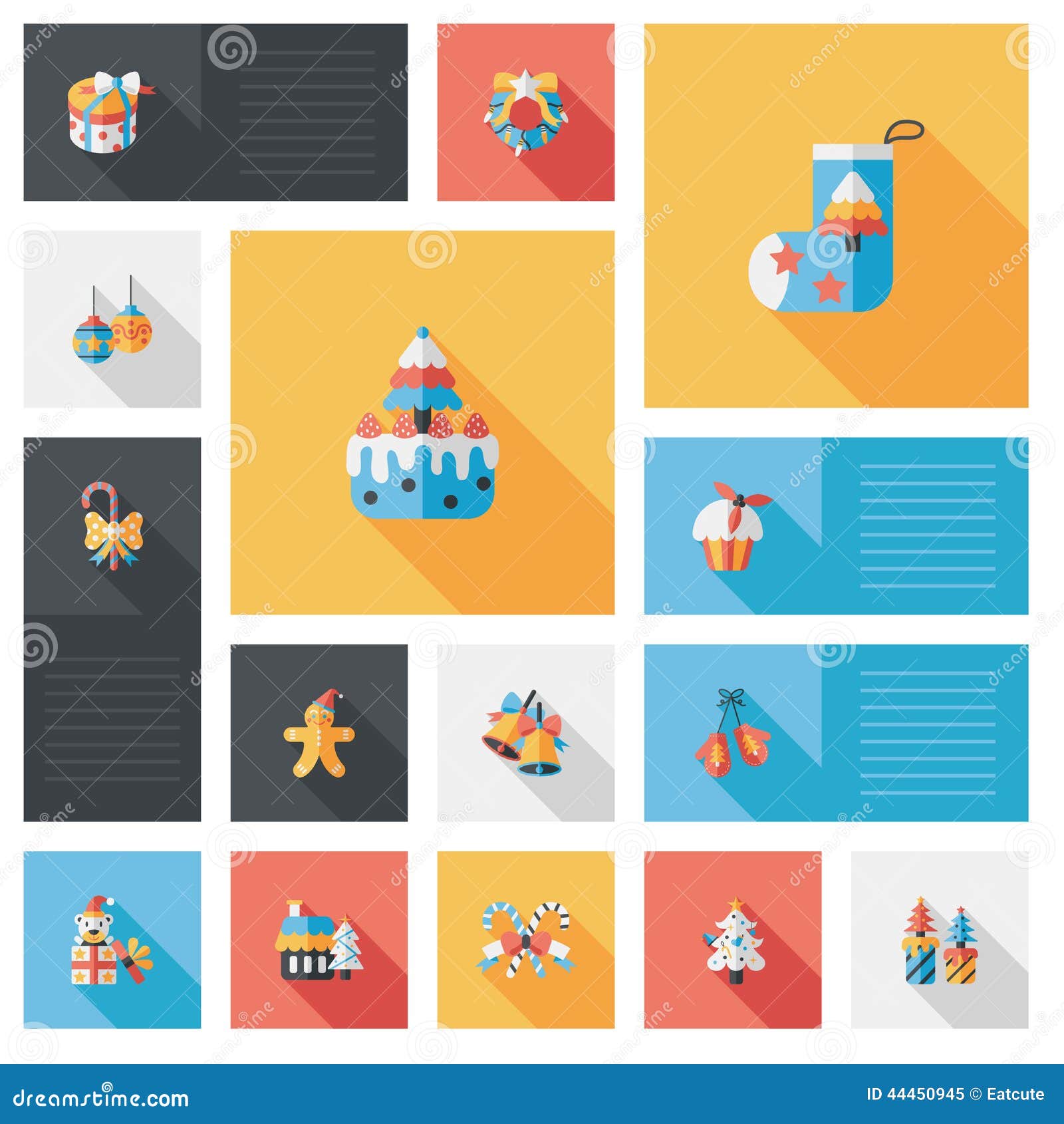 Happy Christmas Flat App Ui Background,eps10 Stock Vector ...