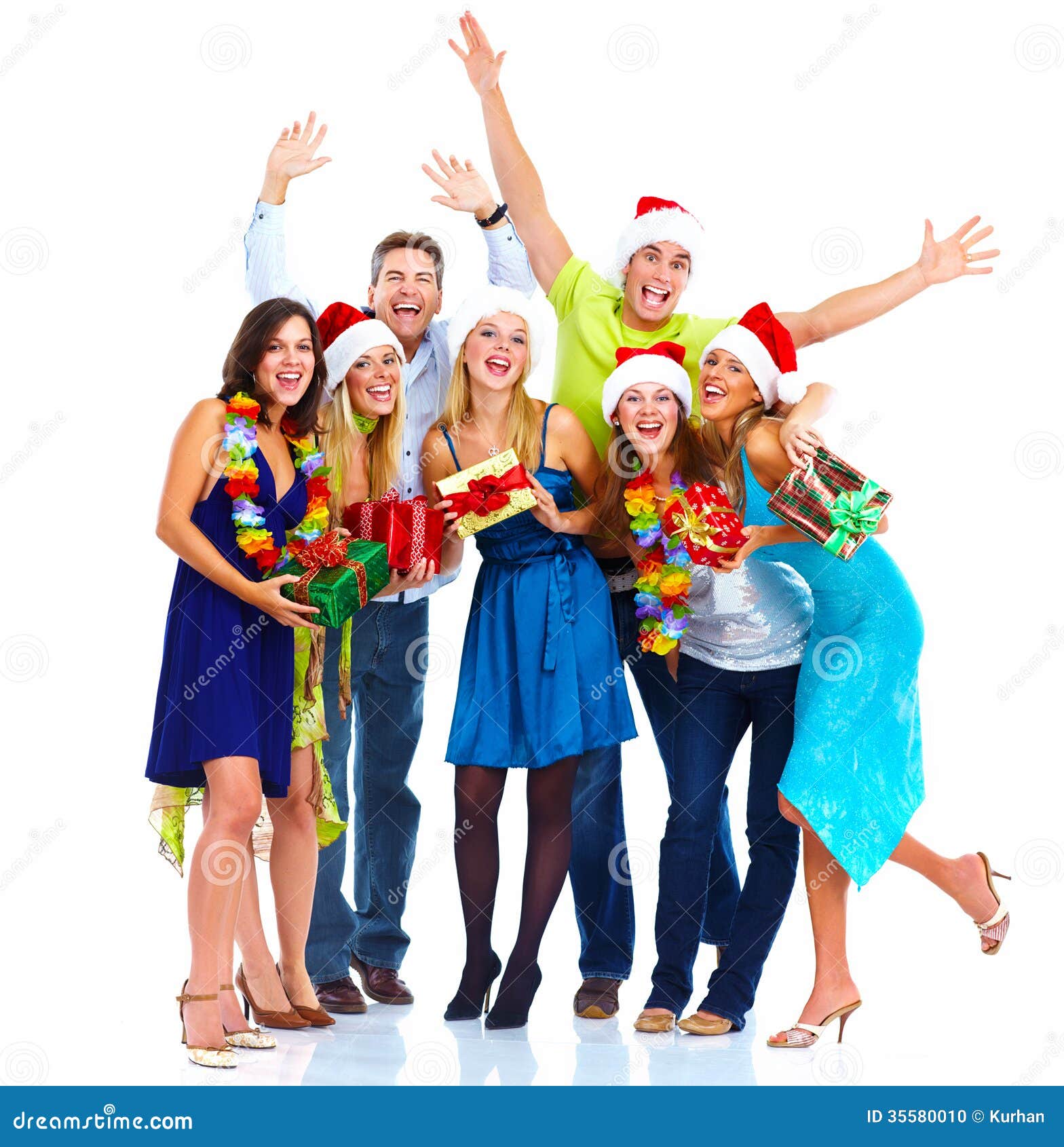 Happy Christmas People Group. Stock Photo - Image of friends, holiday ...