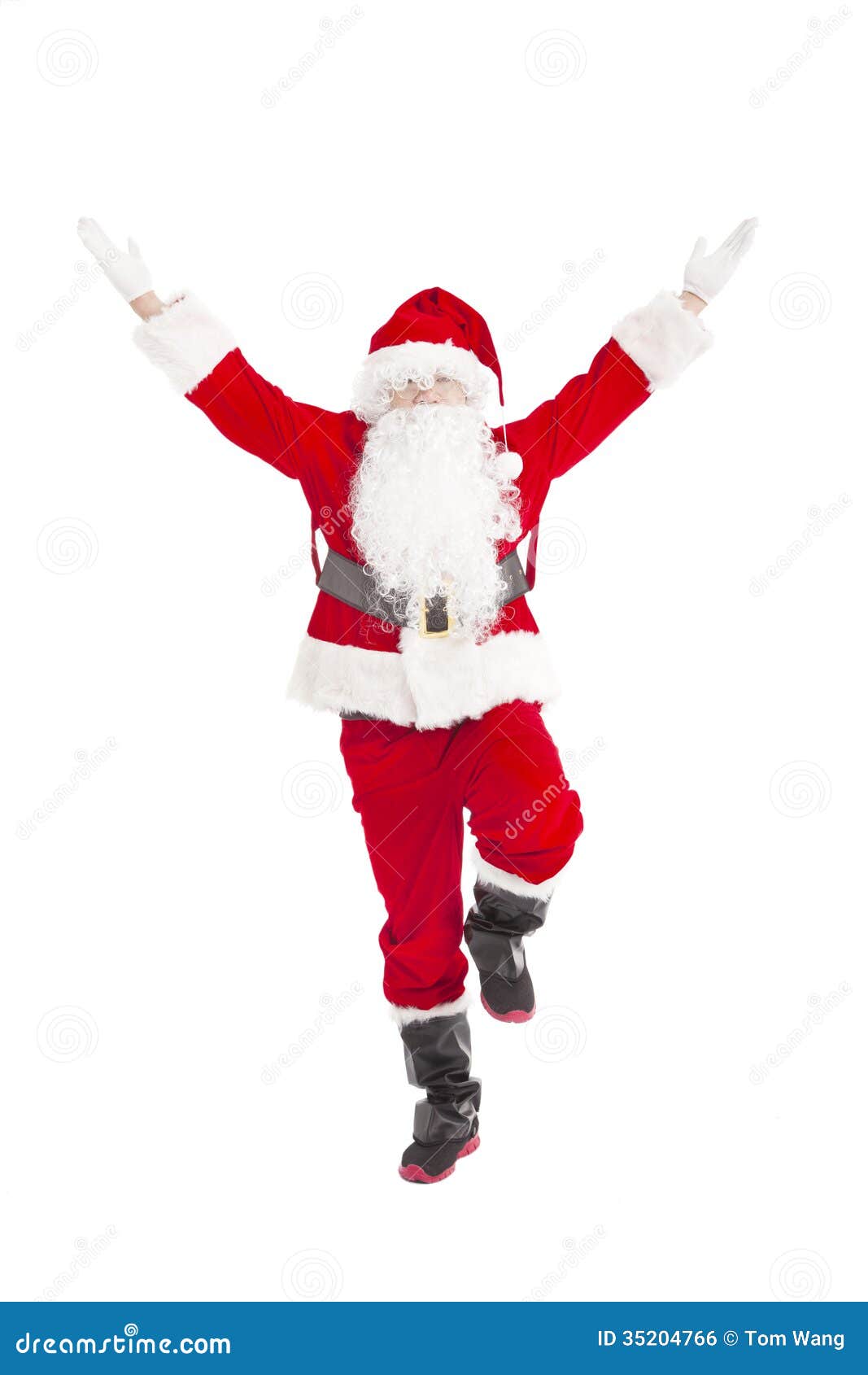 Happy Christmas Santa Claus Dancing Stock Photo - Image of merry, happy ...