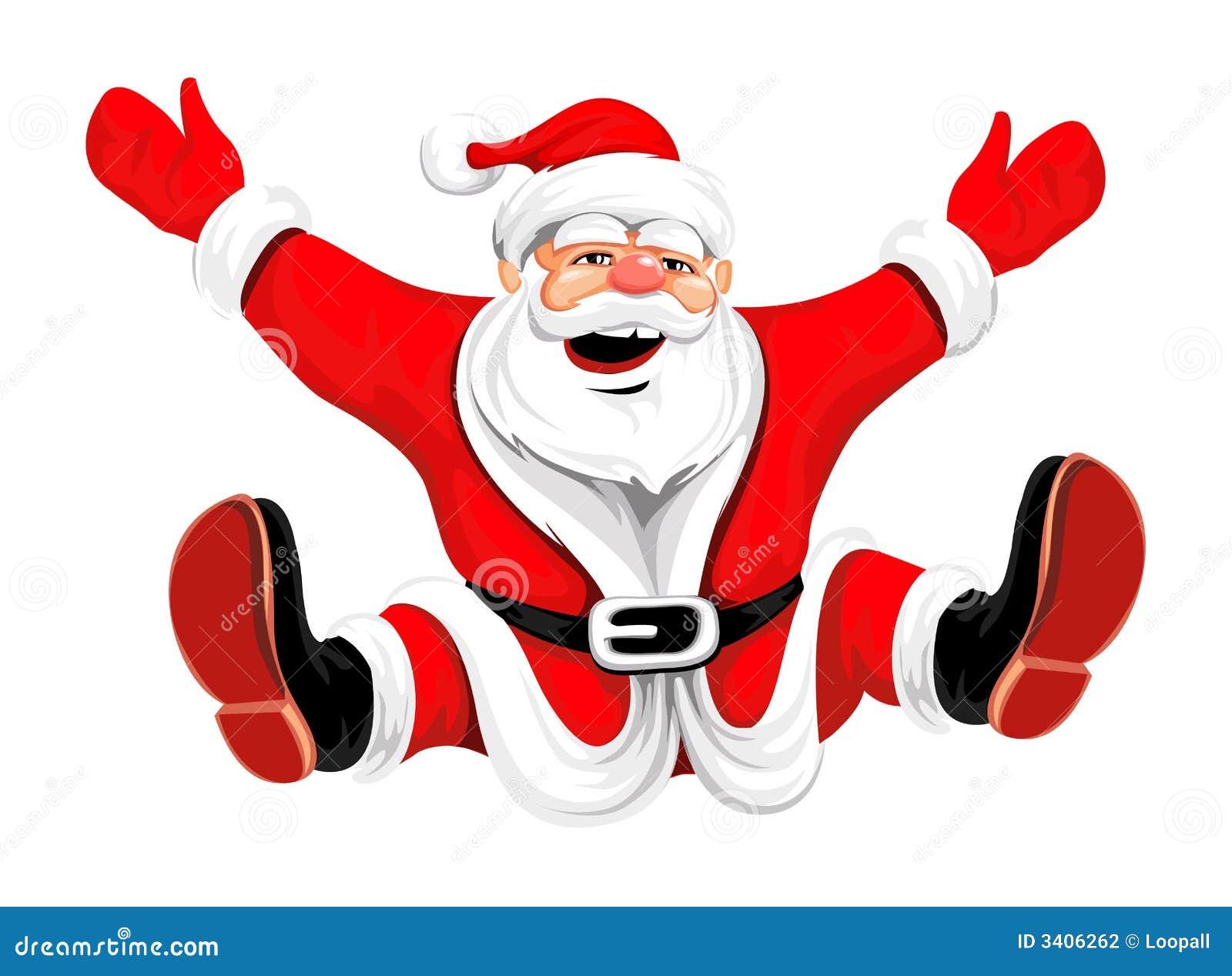 Happy Christmas Santa Jumping Stock Illustration - Illustration of ...