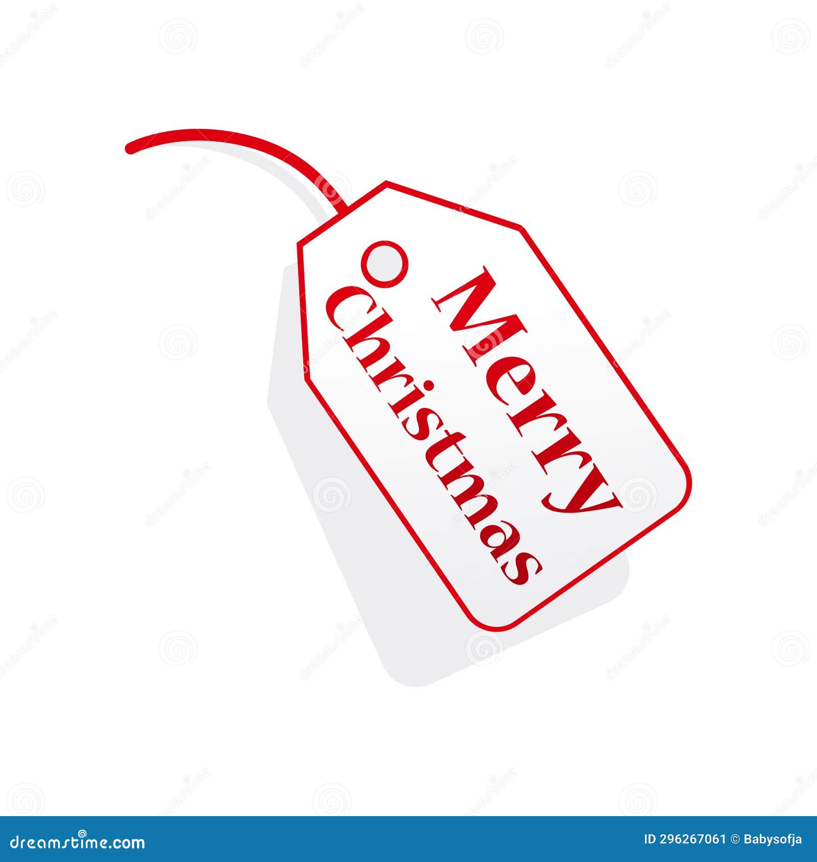 Merry Christmas Tag with Shadow. Flat Tag Stock Illustration ...