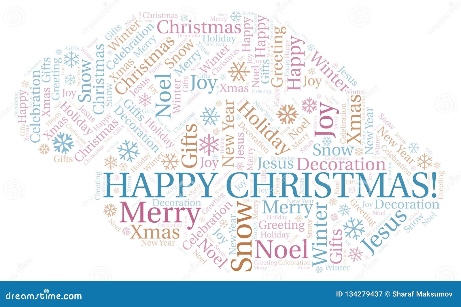 Happy Christmas! Word Cloud Stock Illustration - Illustration of ...