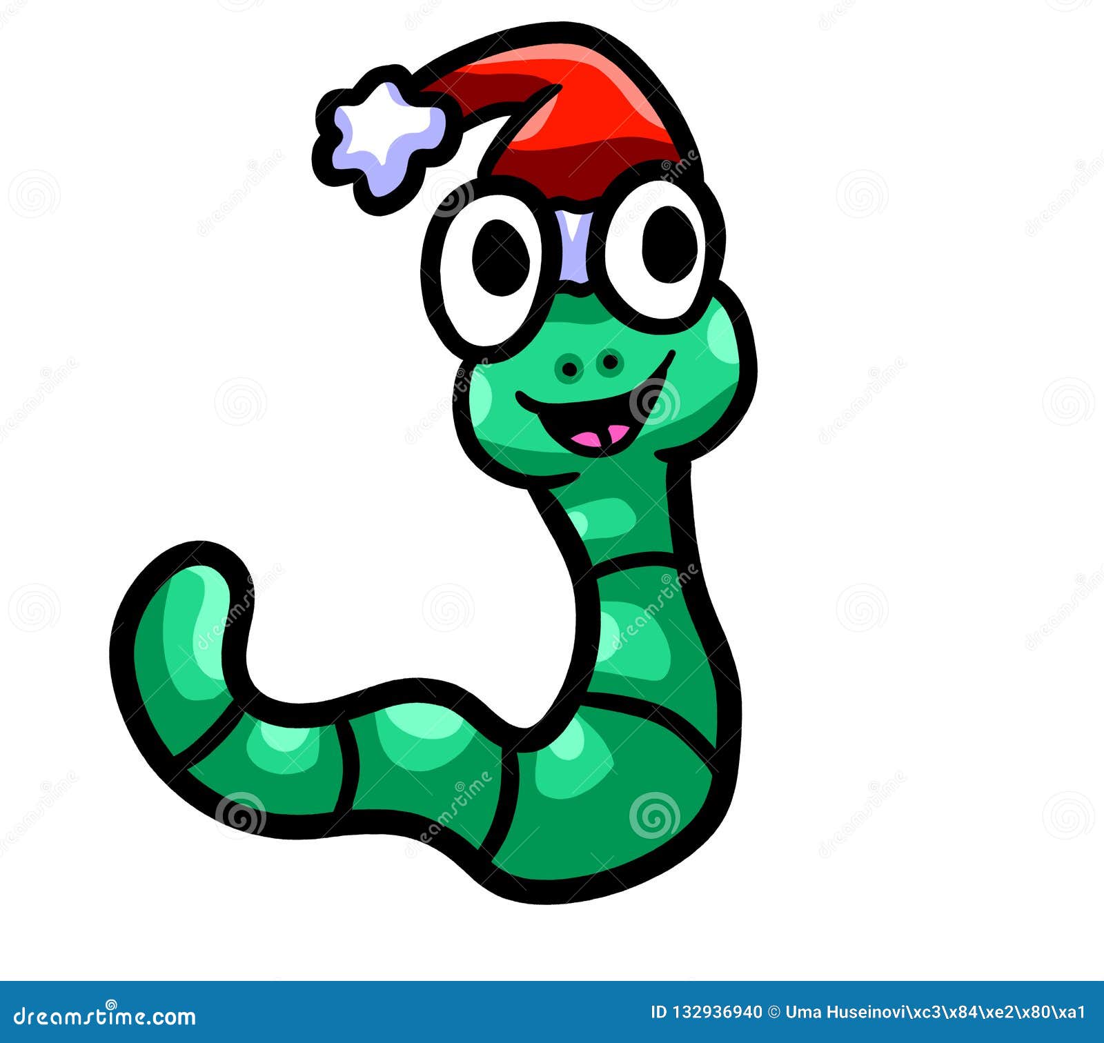 Happy Christmas Worm stock illustration. Illustration of parasite ...