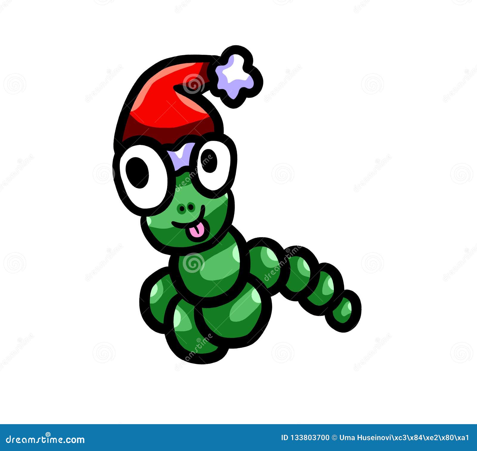 Happy Christmas Worm stock illustration. Illustration of christmas ...