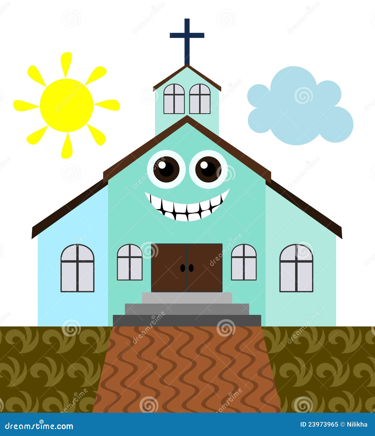 Happy church stock illustration. Illustration of church - 23973965