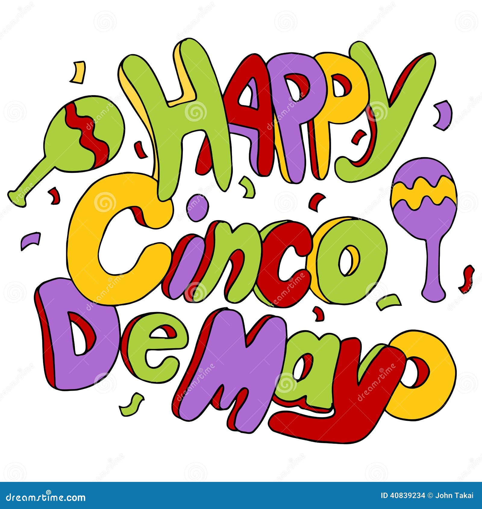 Happy Cinco De Mayo stock vector. Illustration of maraca - 40839234
