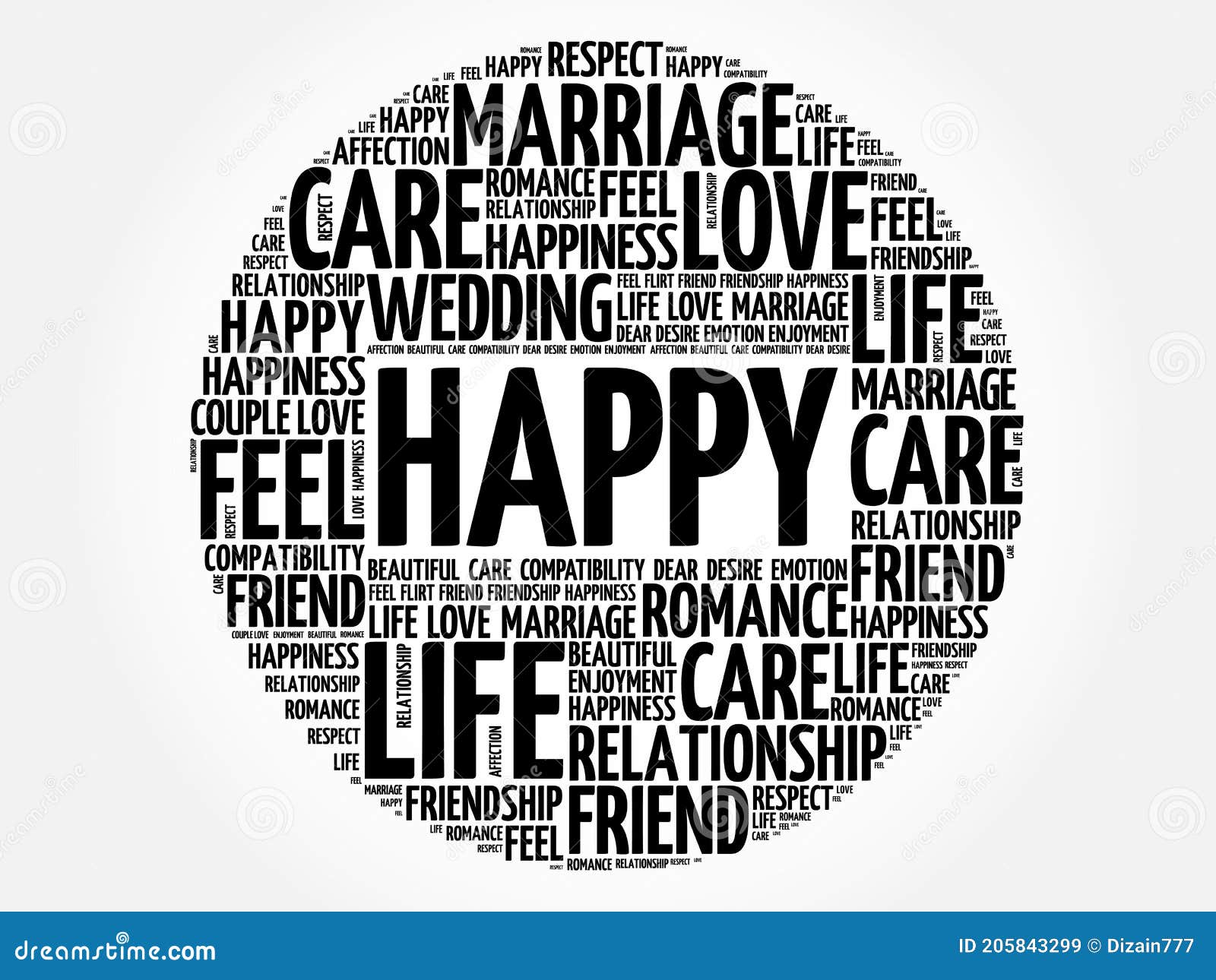Happy circle word cloud stock illustration. Illustration of cloud ...