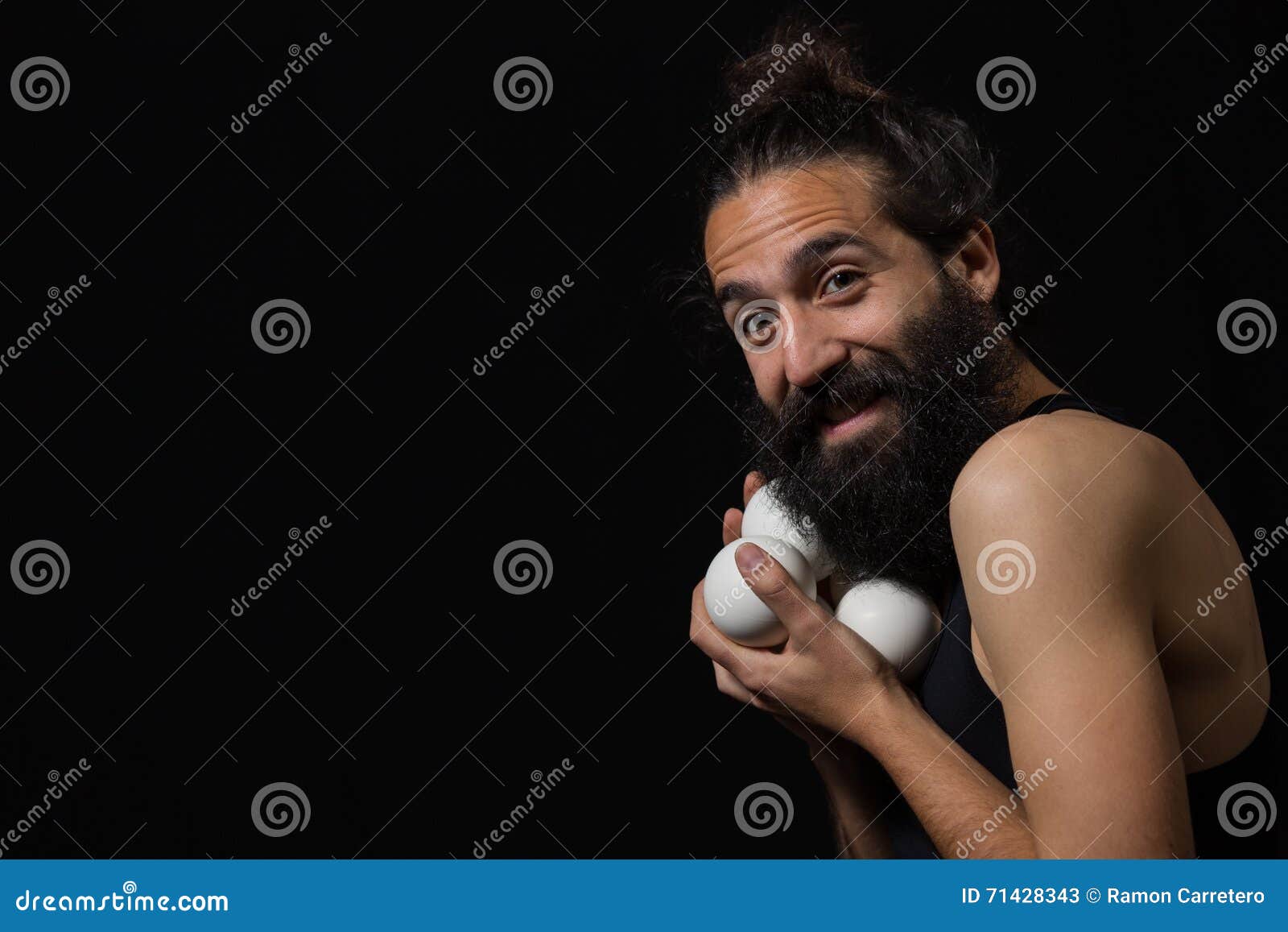 Happy Circus Juggler Miming with His Juggling Balls Stock Image - Image ...