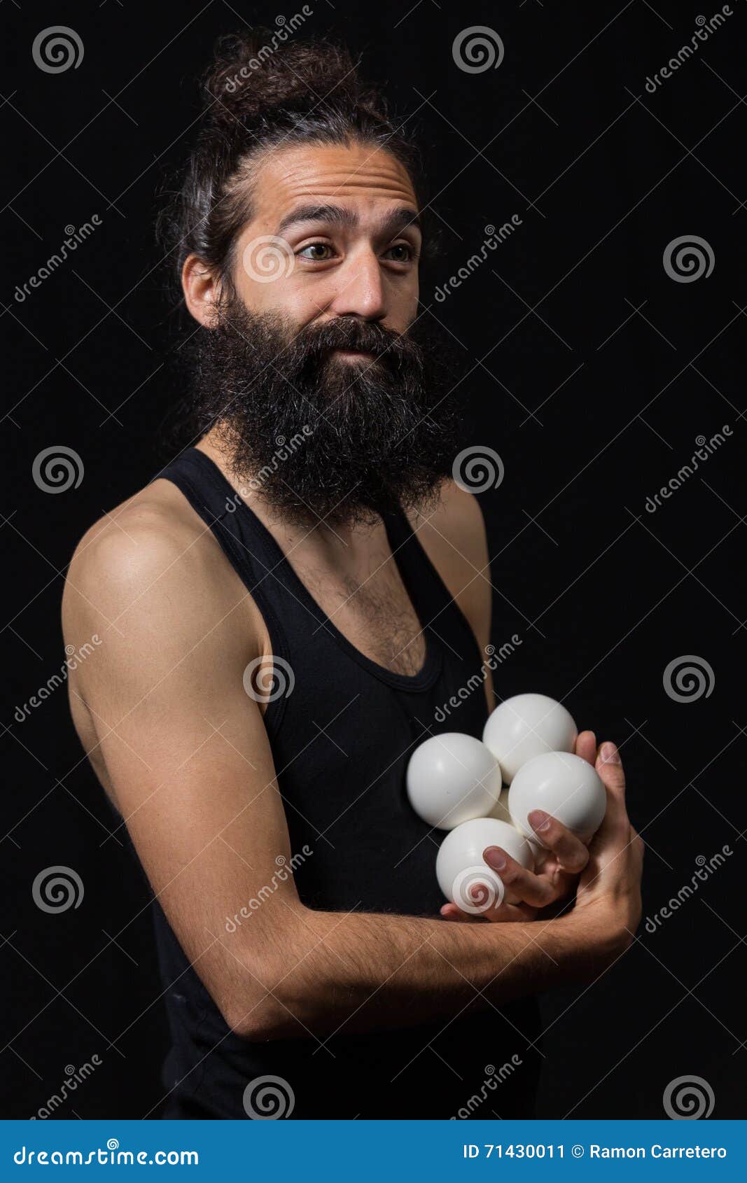 Happy Circus Juggler Miming with His Juggling Balls Stock Image - Image ...