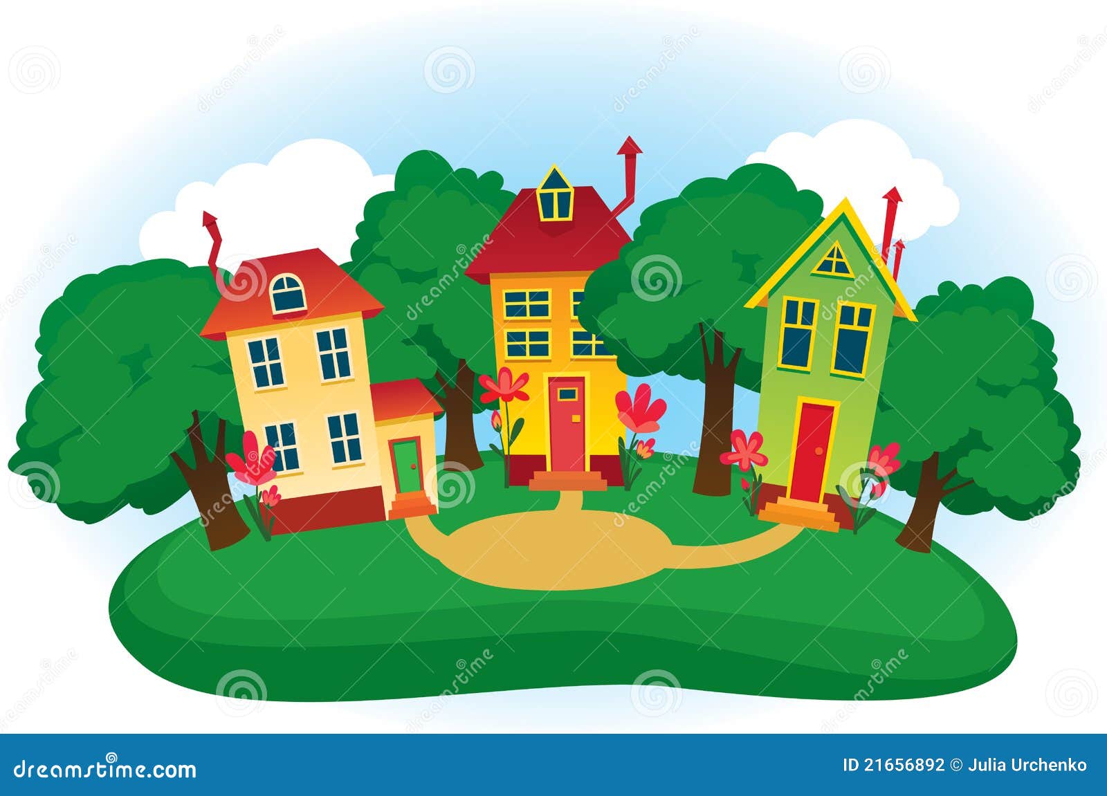Happy city stock vector. Illustration of vector, idyllic - 21656892