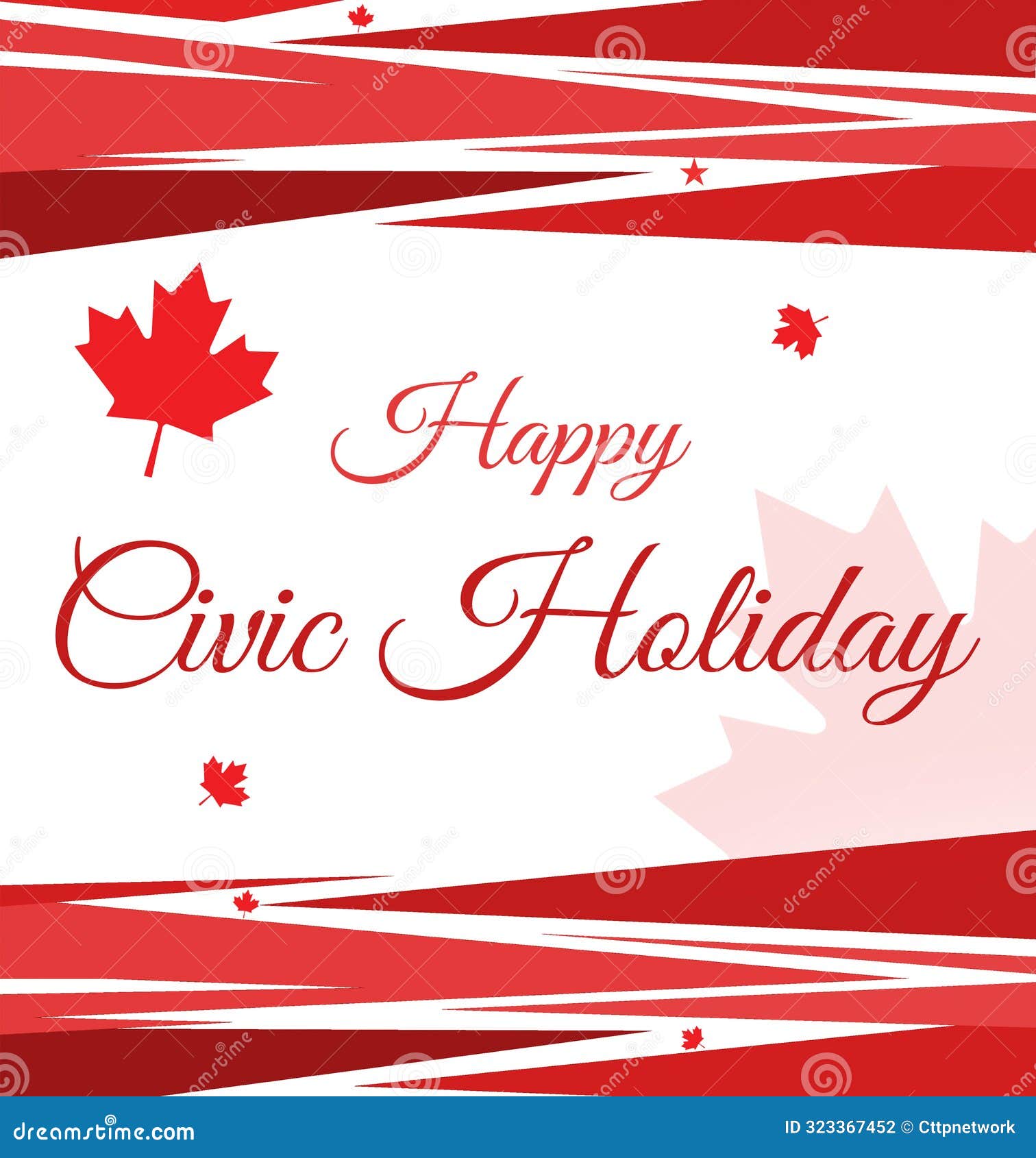 Happy Civic Holiday Wallpaper with Red Leaf and Typography in the ...