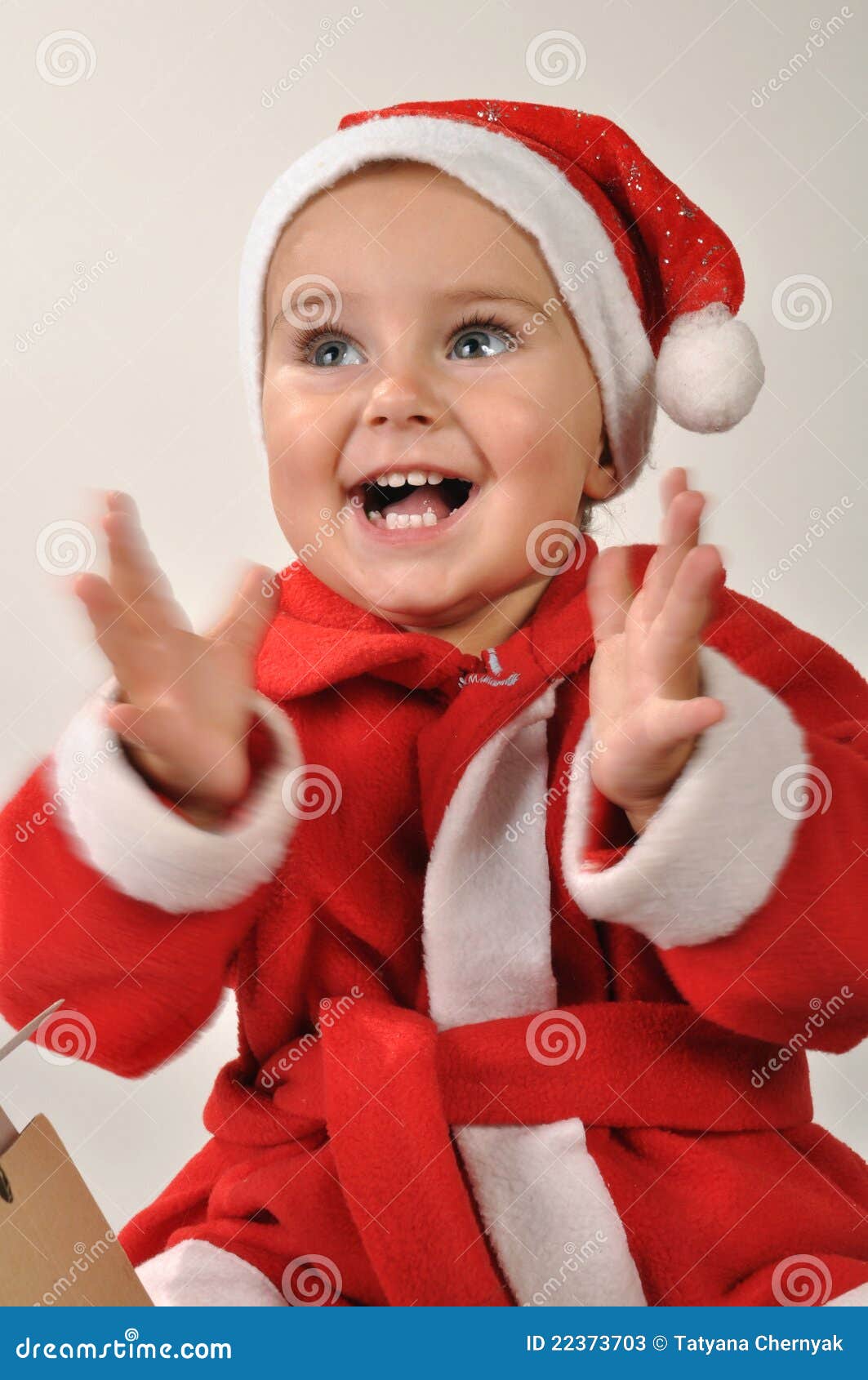 Happy clapping baby girl stock image. Image of clause - 22373703