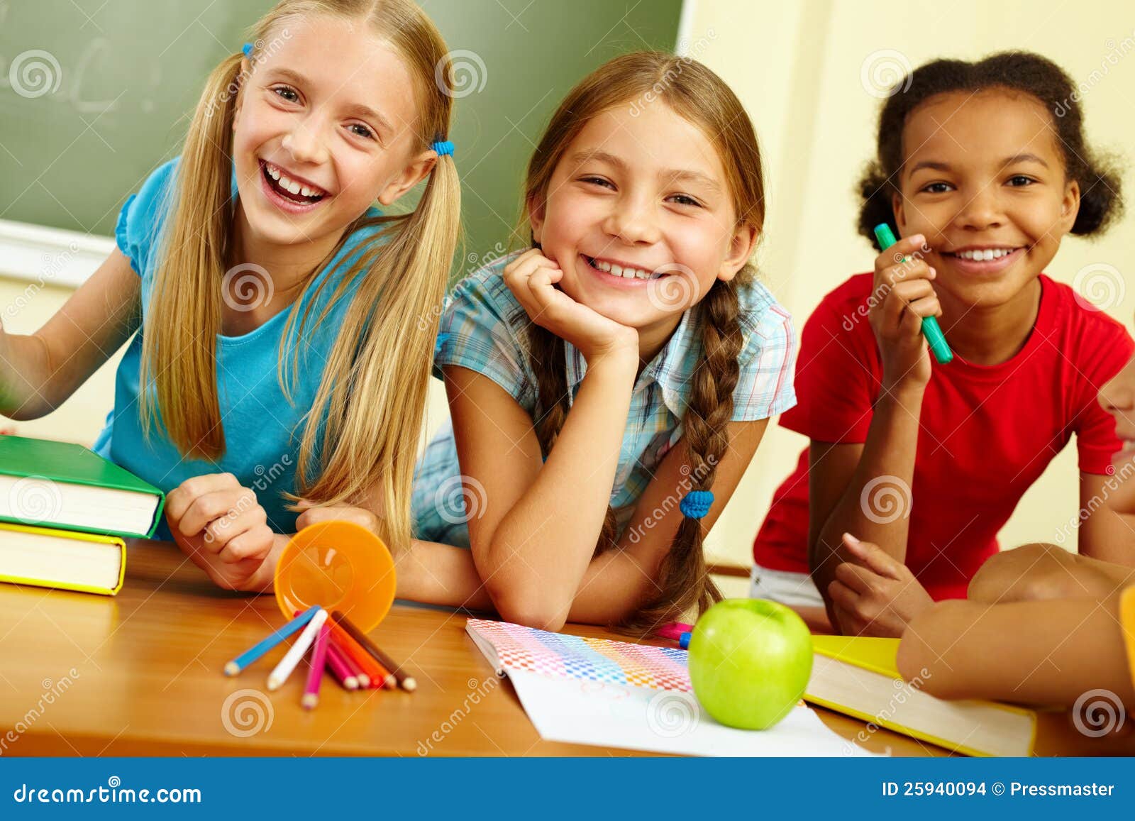 Happy classmates stock photo. Image of emotion, junior - 25940094
