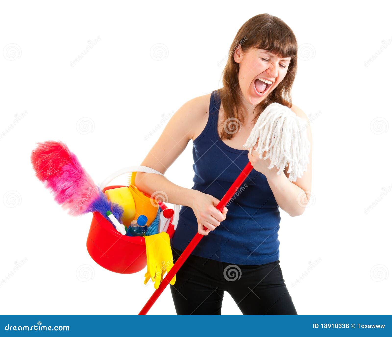 Happy cleaner stock photo. Image of duster, glove, hygiene - 18910338