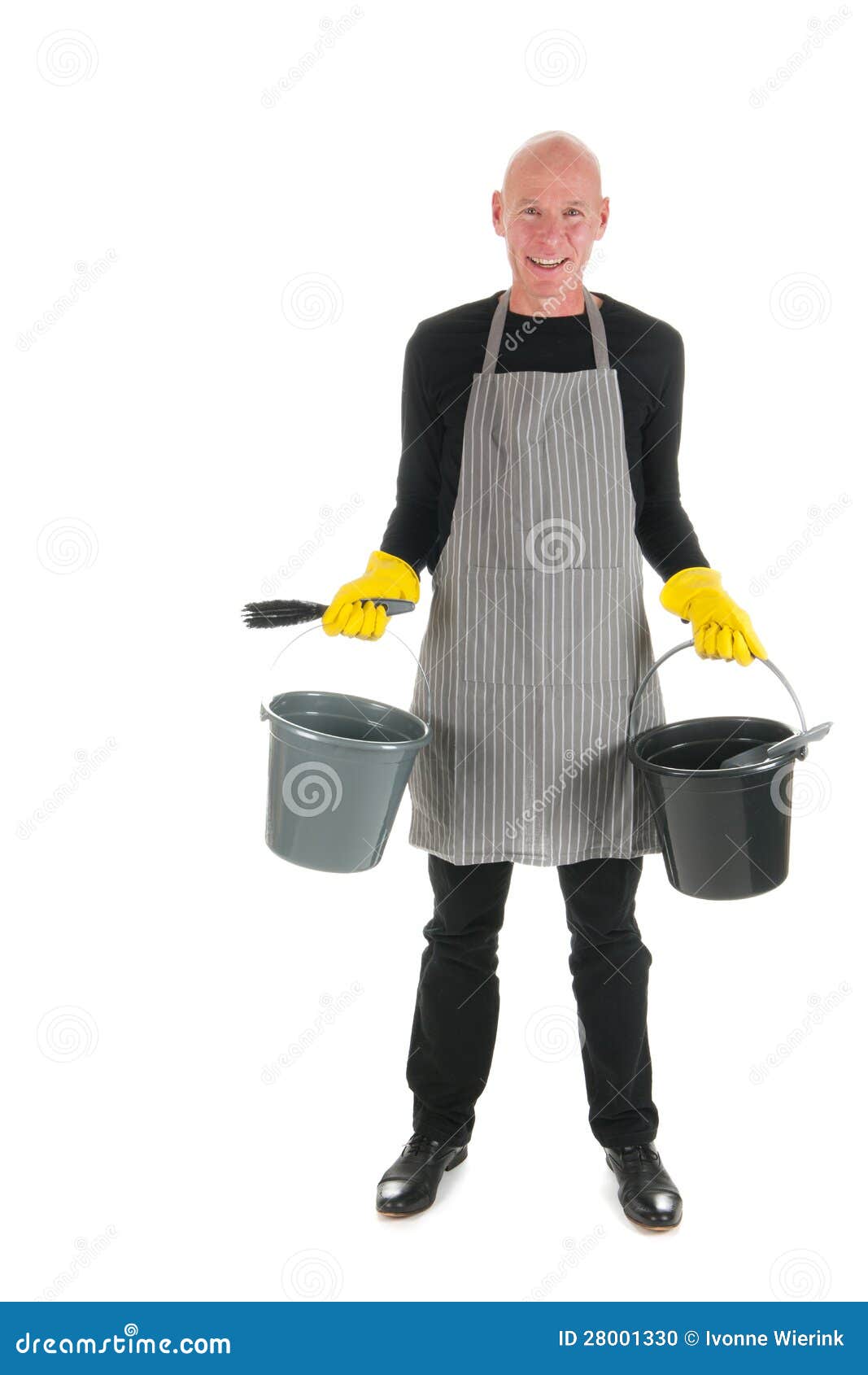 Happy Cleaner with Equipment Stock Photo - Image of cleaner, laughing ...