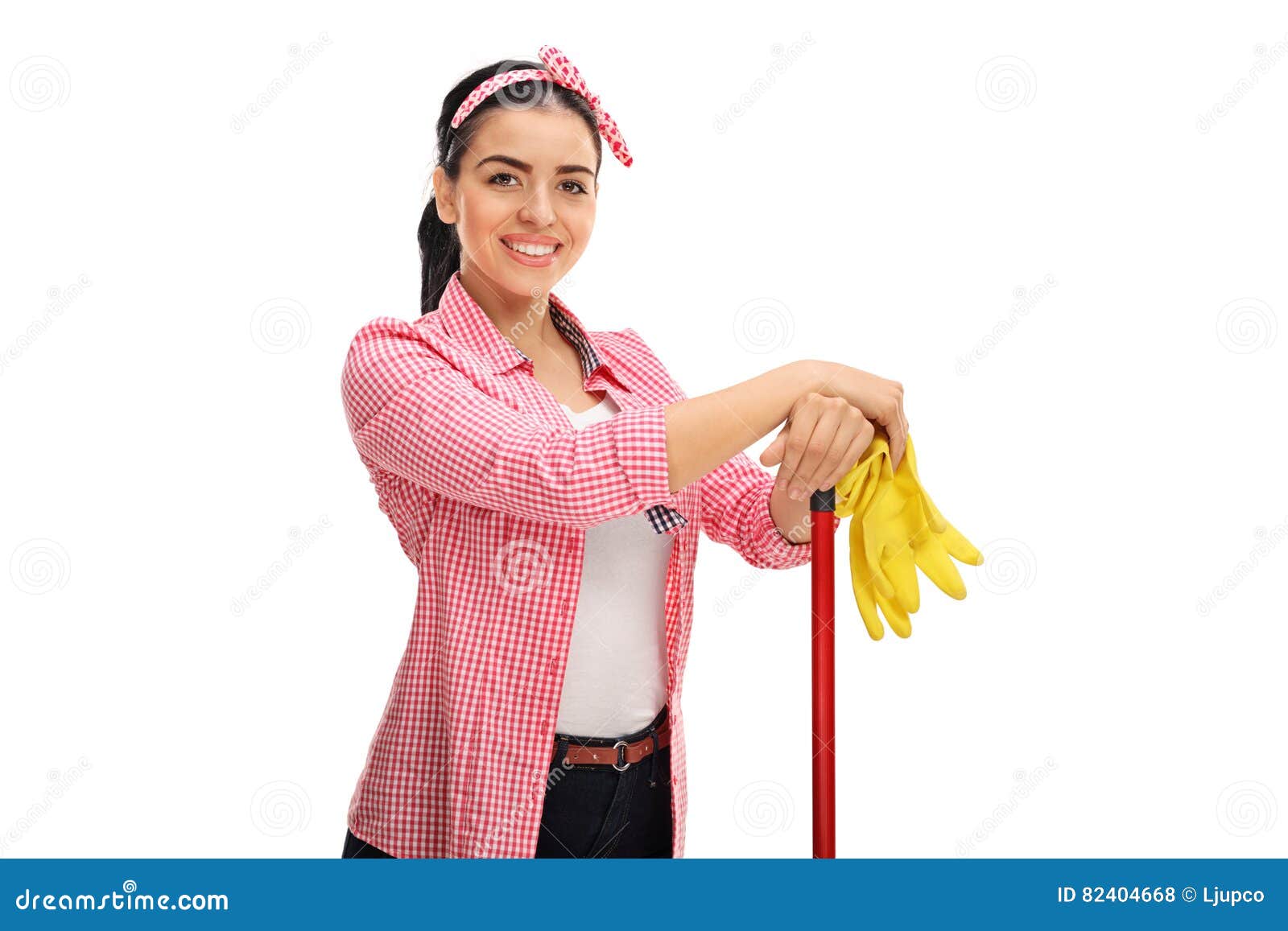 Happy cleaner posing stock photo. Image of posing, housemaid - 82404668