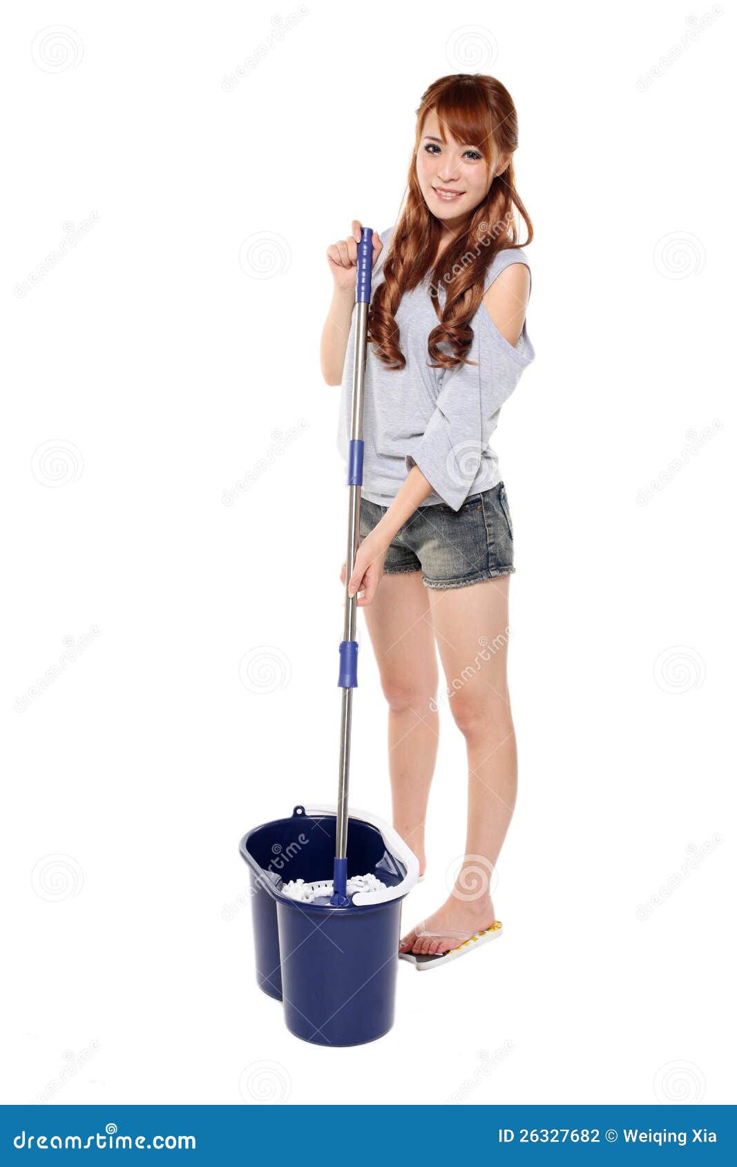 Happy cleaning stock photo. Image of asian, maid, clean - 26327682