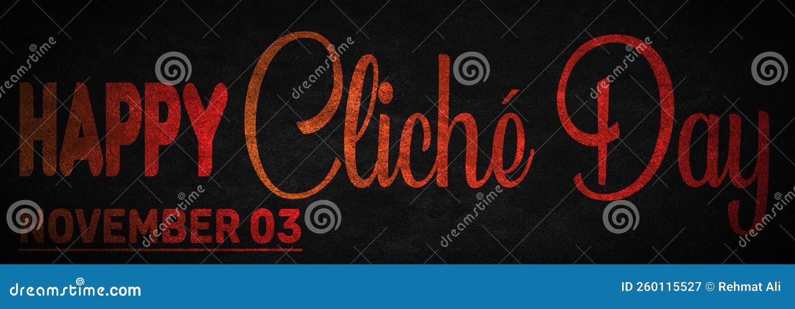 Happy Cliche Day November 2003. Kalender Van November Retro Text Effect ...