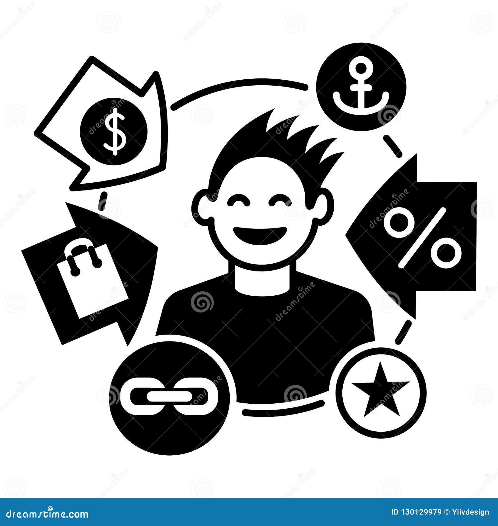 Happy Client Icon, Simple Style Stock Vector - Illustration of ...