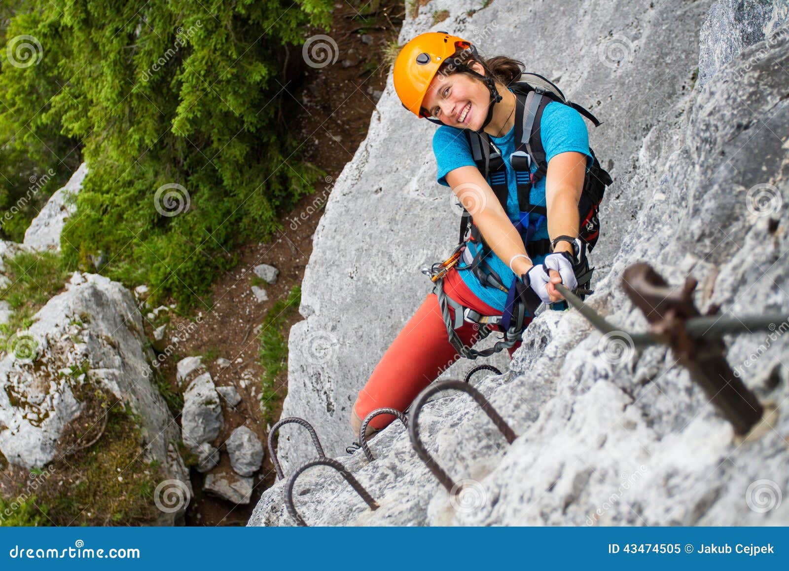 Happy climber stock image. Image of active, klettersteig - 43474505