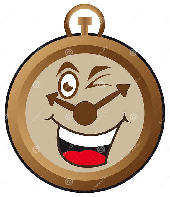 Happy clock stock vector. Illustration of draw, time - 19538648