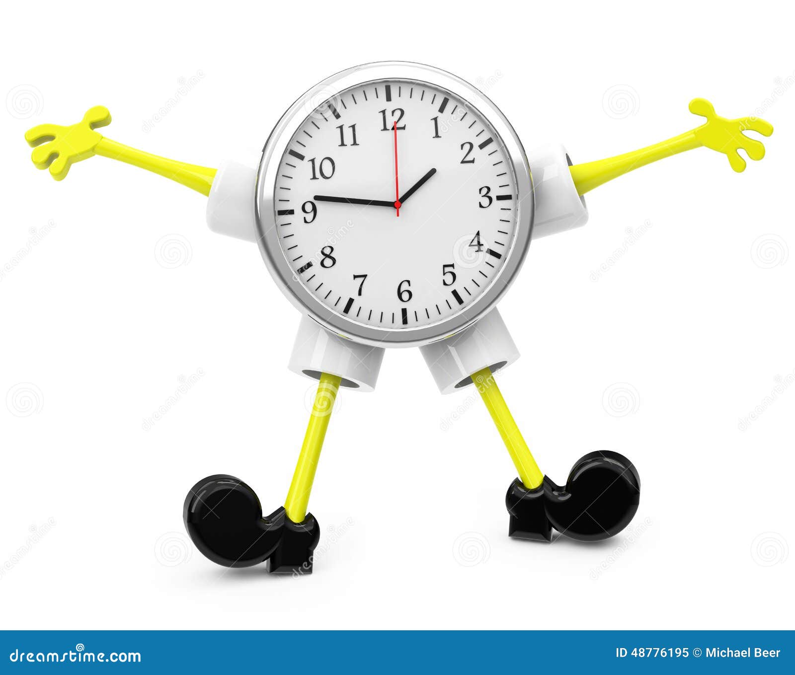The happy clock stock illustration. Illustration of second - 48776195