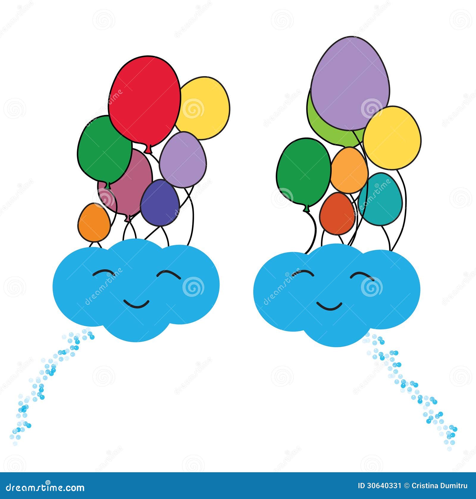 Happy clouds stock vector. Illustration of overcast, clean - 30640331