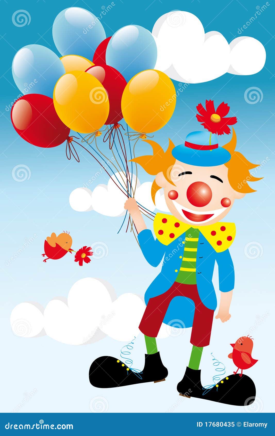 Happy clown stock illustration. Illustration of cheerful - 17680435