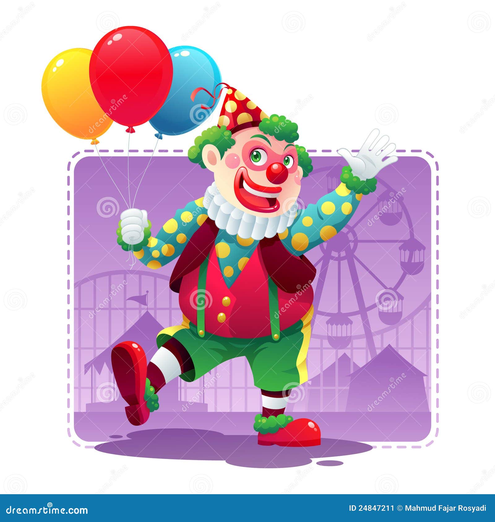 Happy Clown With Victory Pose Royalty-Free Illustration | CartoonDealer ...