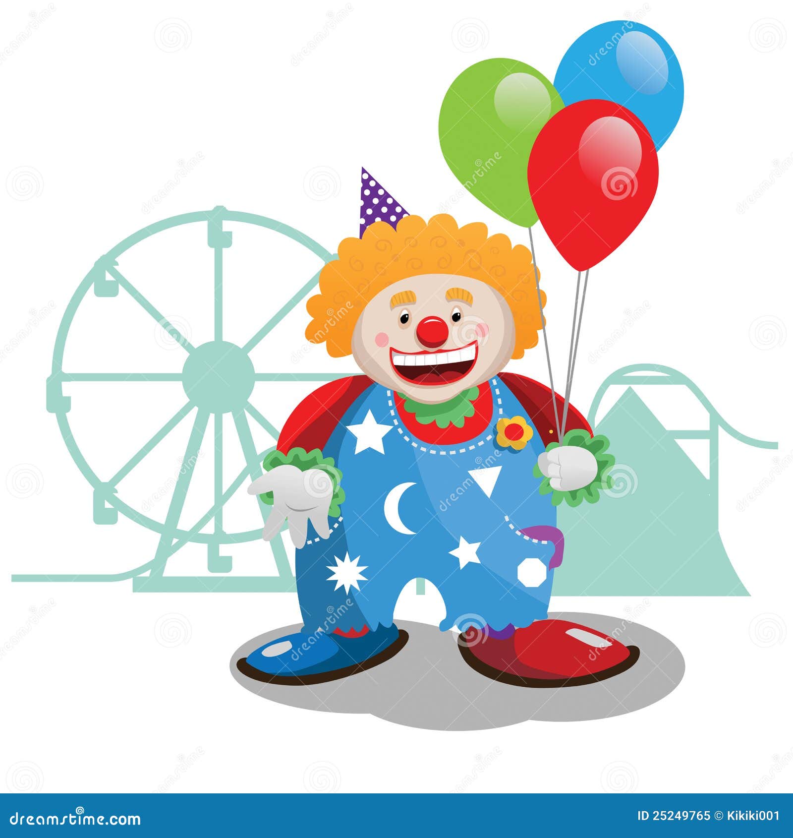 Happy Clown stock vector. Illustration of character, birthday - 25249765