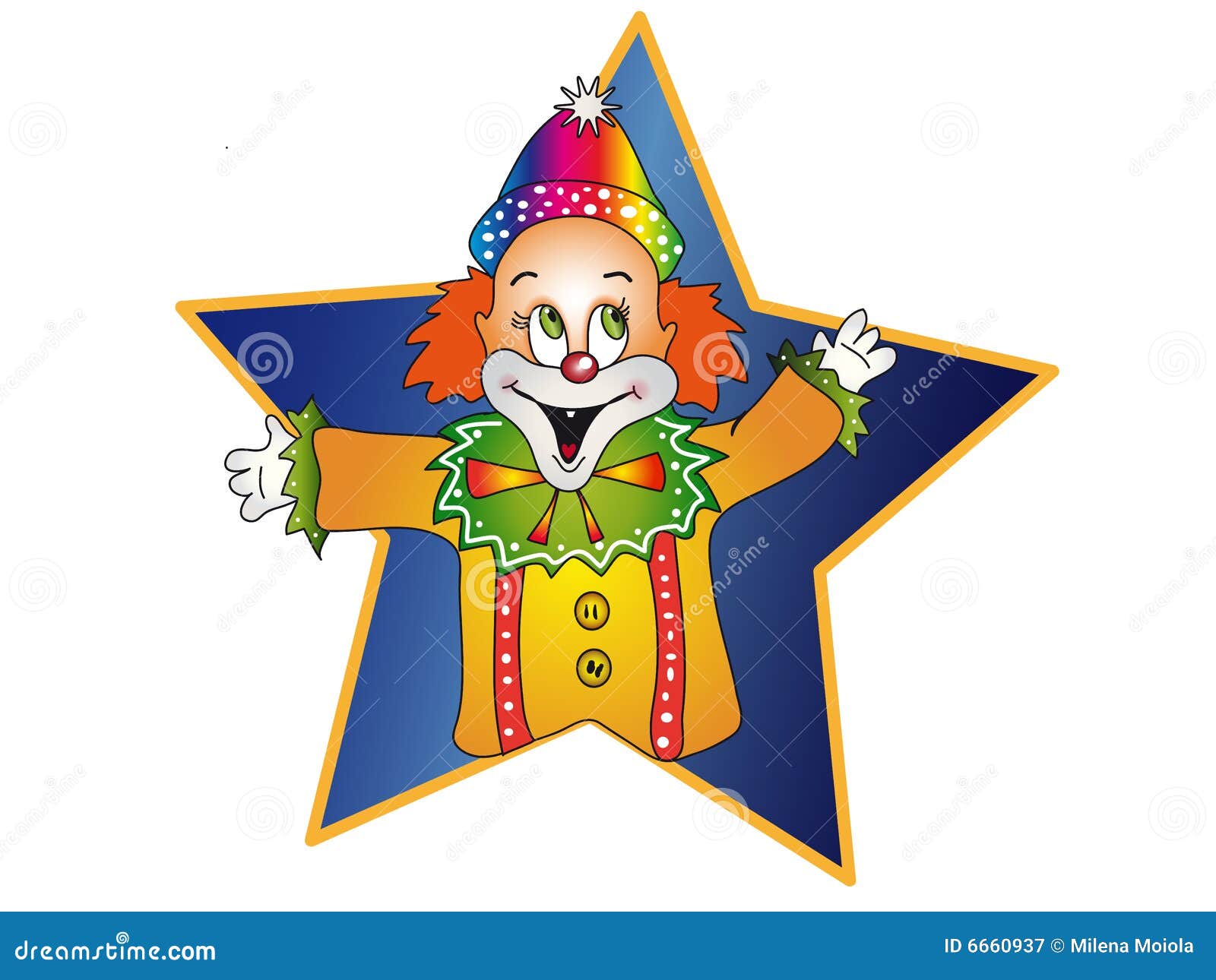 Happy clown stock illustration. Illustration of friends - 6660937