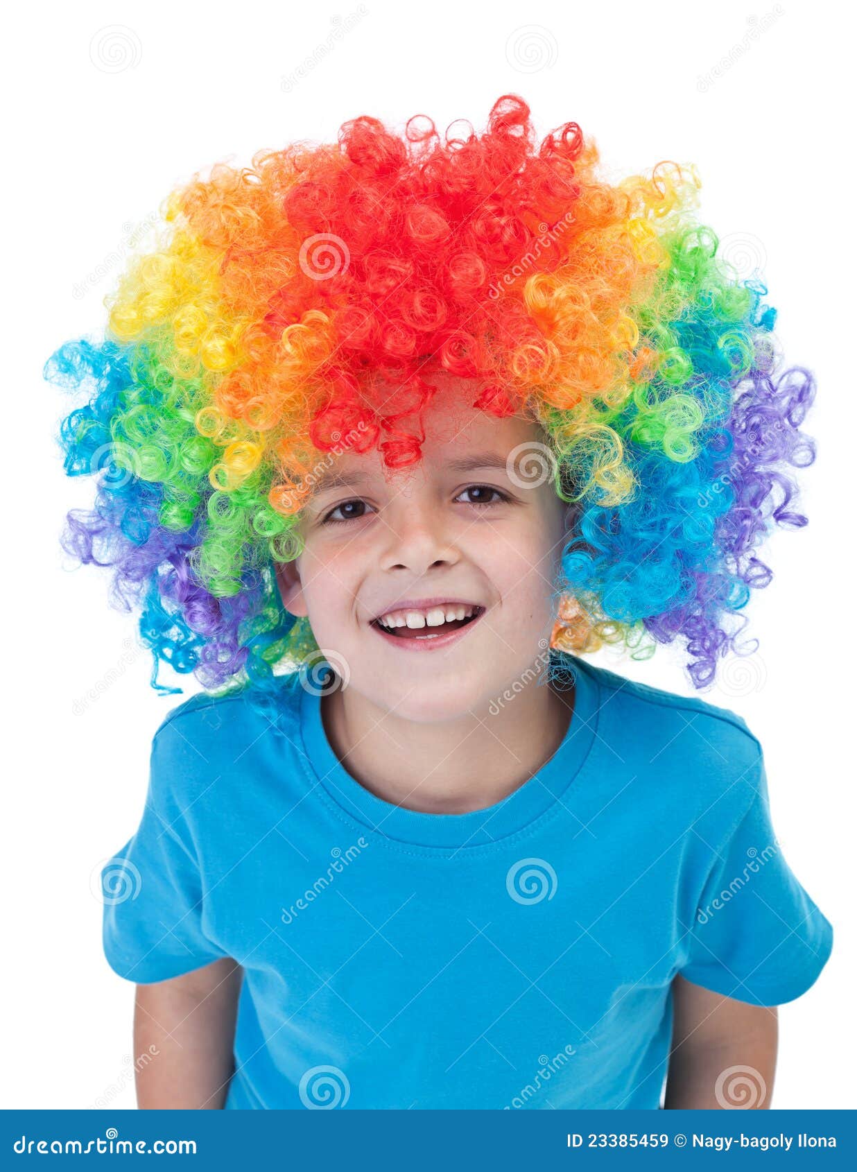 Happy Clown Boy - Isolated Portrait Stock Image - Image of child ...