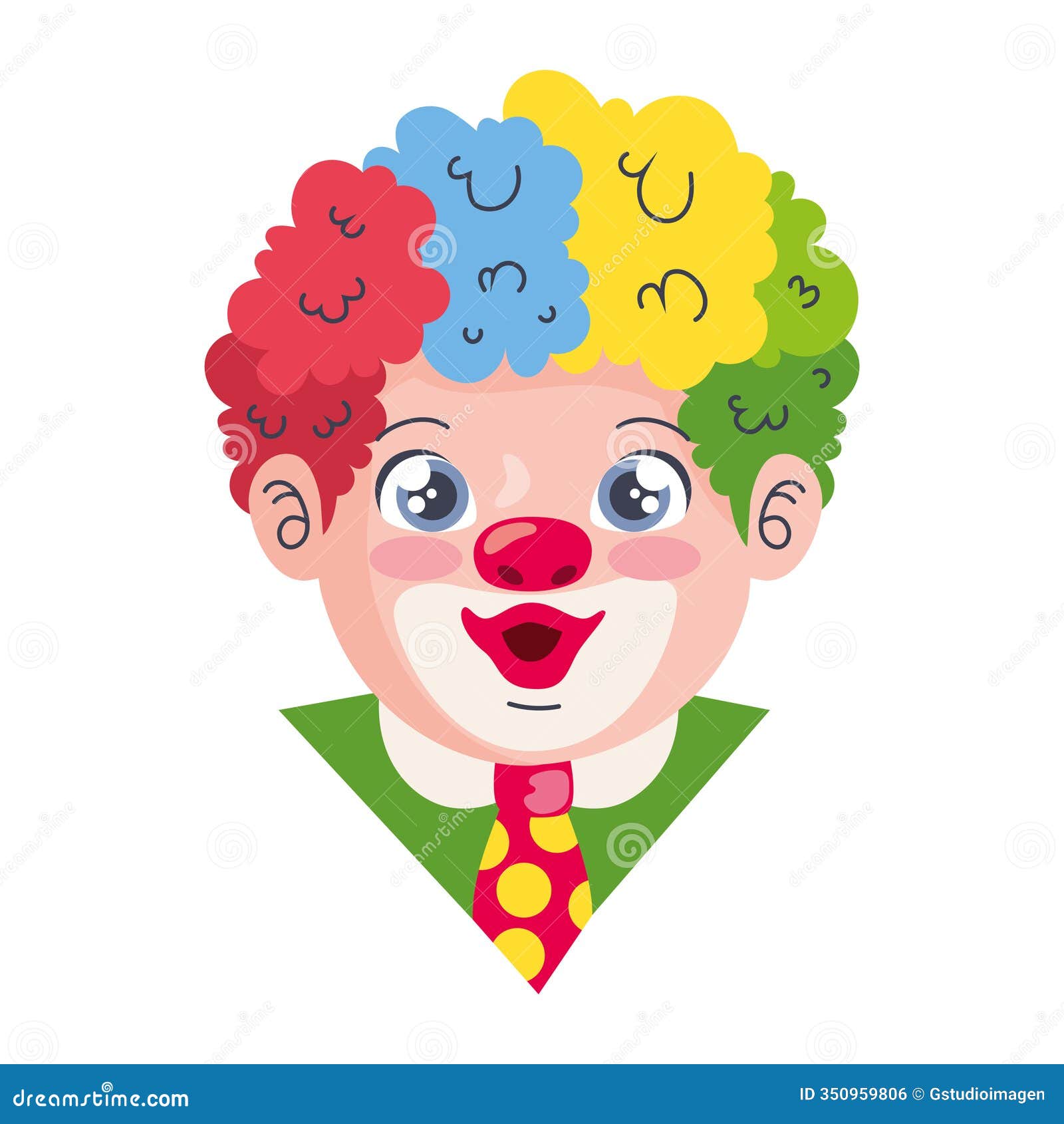 Happy clown head cute stock illustration. Illustration of carnival ...