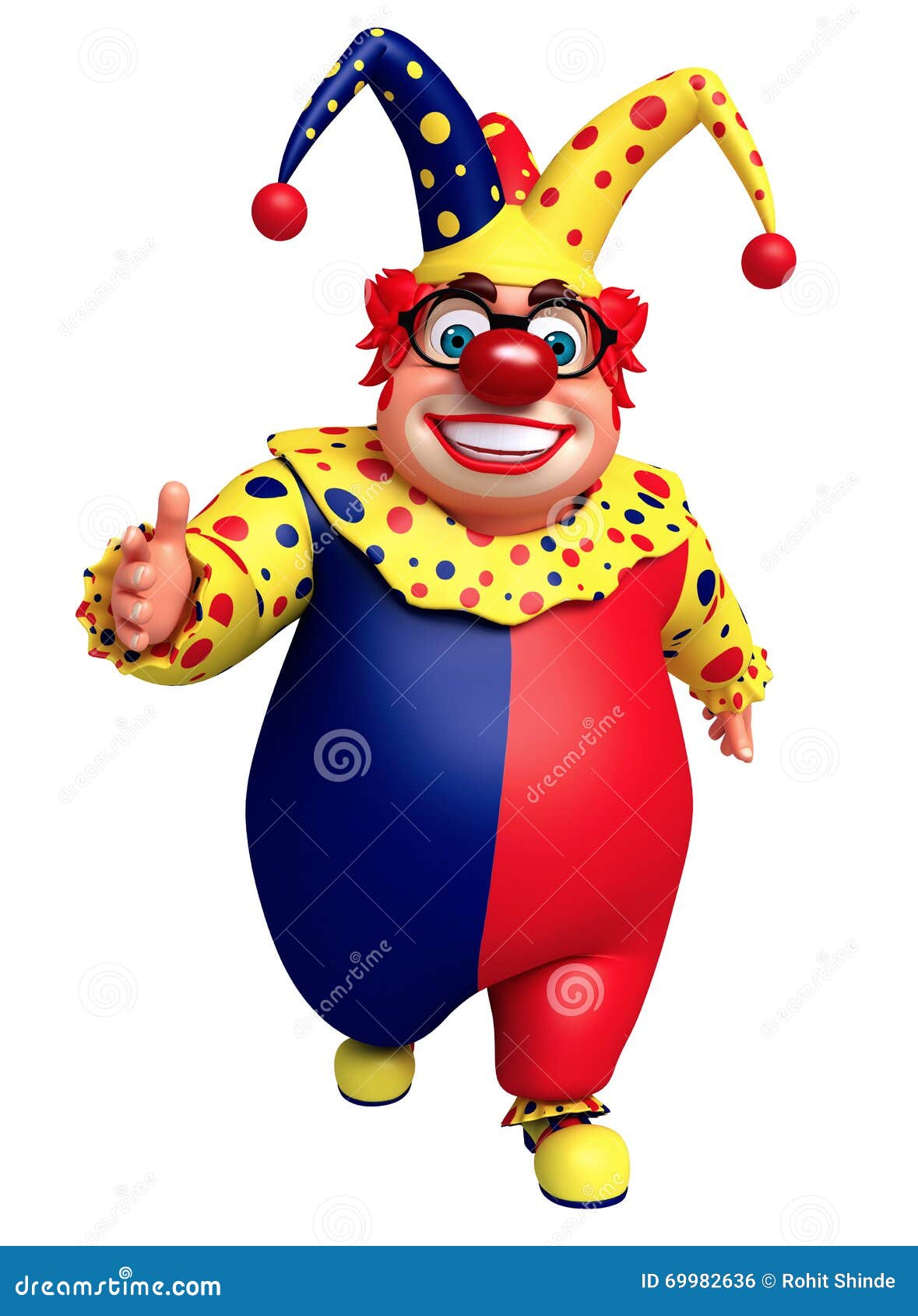 Happy Clown with Running Pose Stock Illustration - Illustration of ...