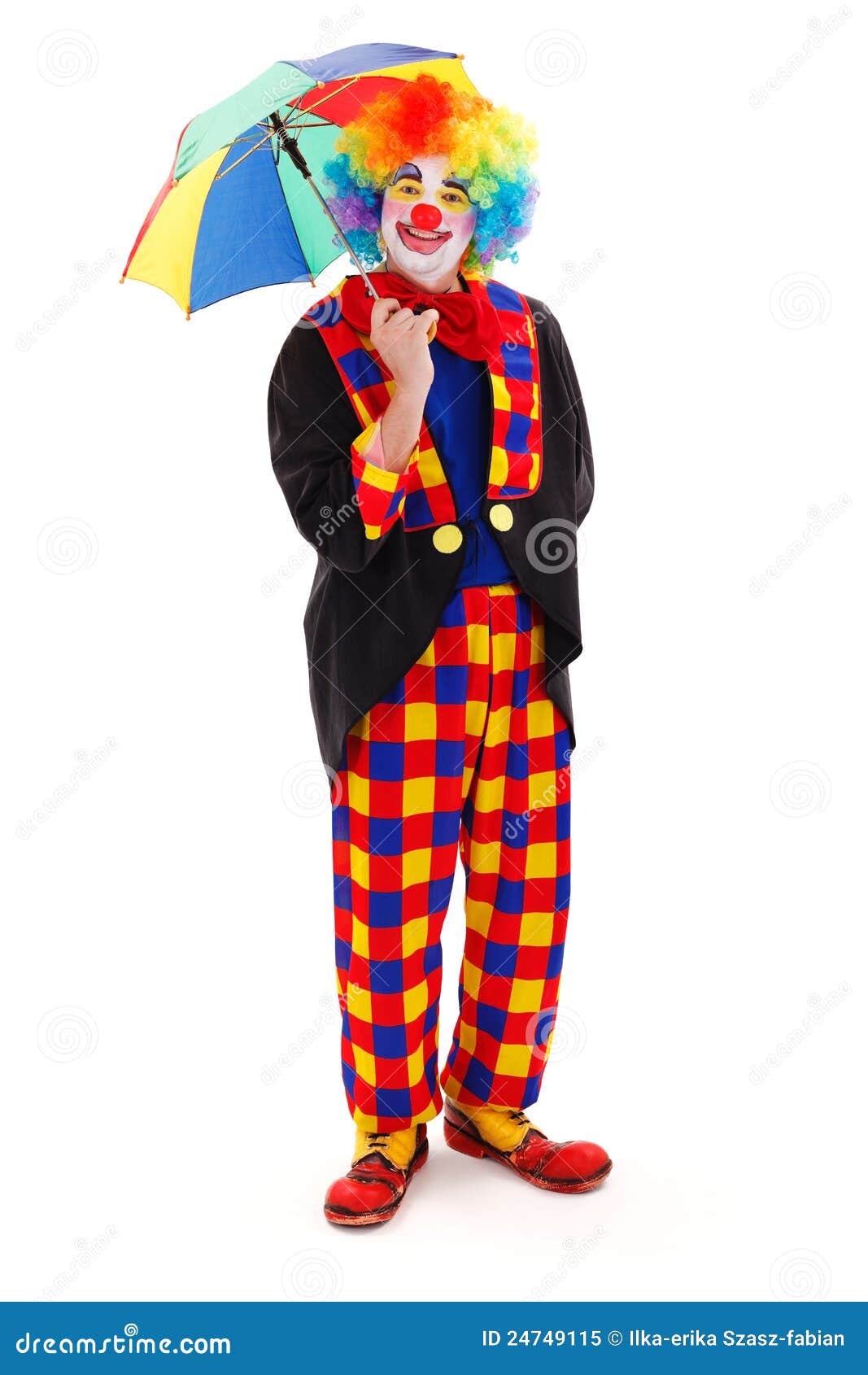 Happy clown with umbrella stock image. Image of happy - 24749115