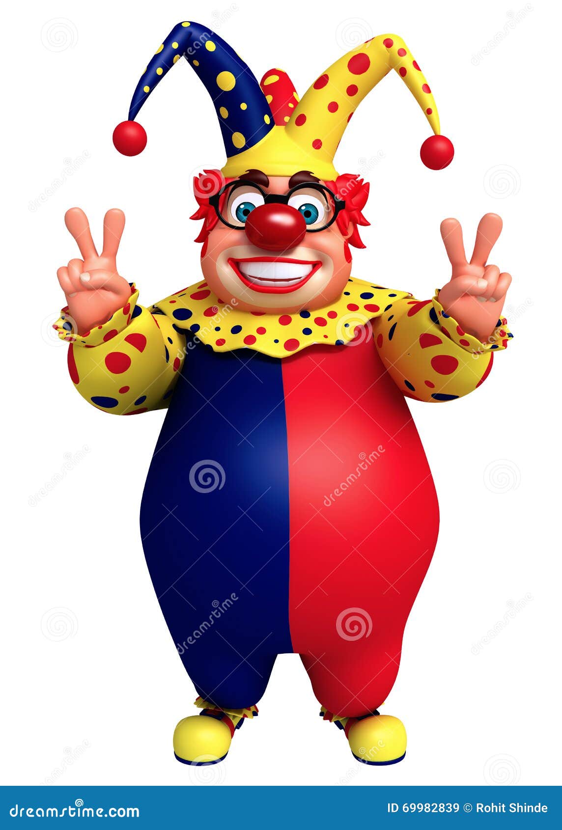 Happy Clown with Victory Pose Stock Illustration - Illustration of mask ...