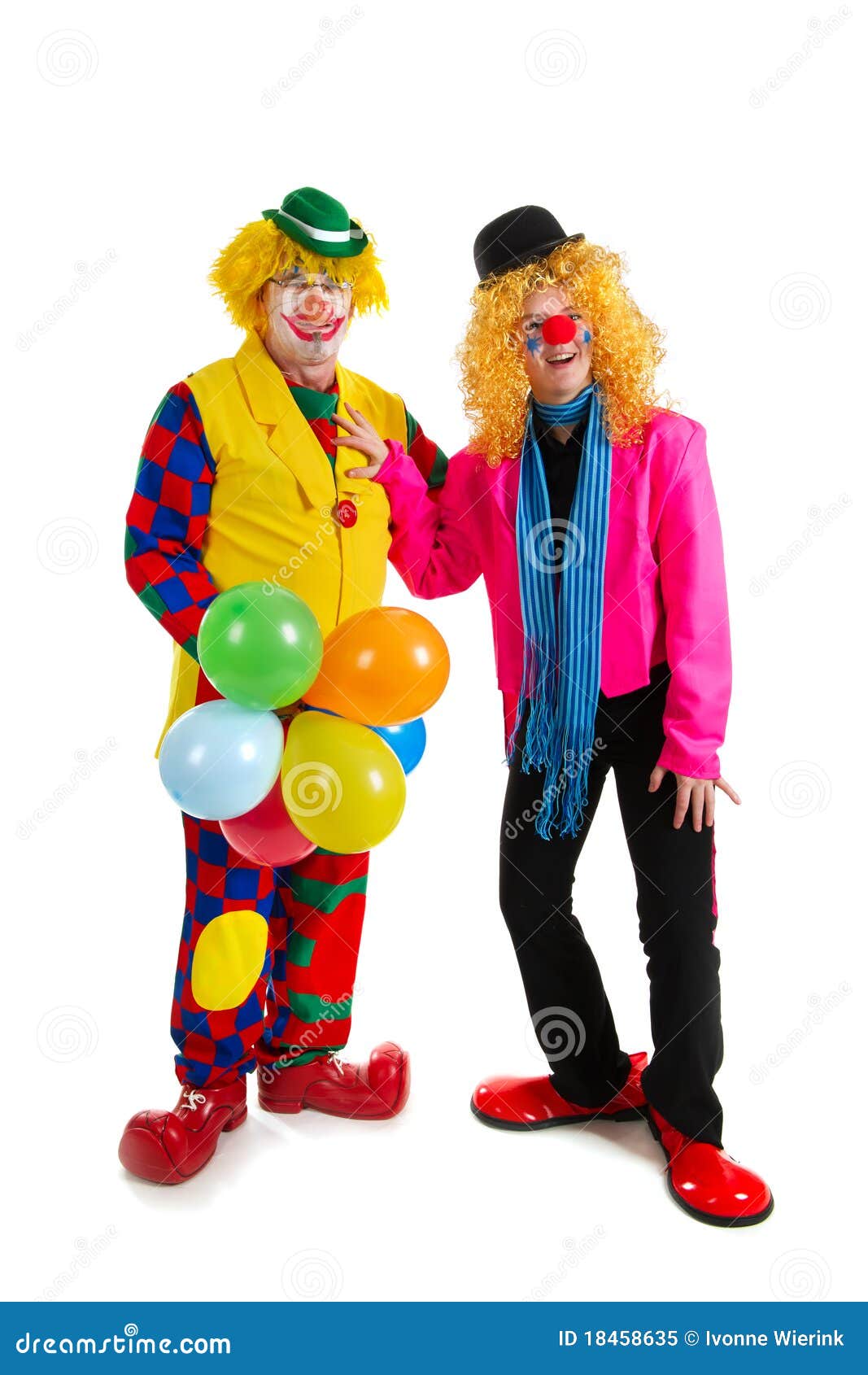 Happy clowns stock image. Image of white, carnival, couple - 18458635