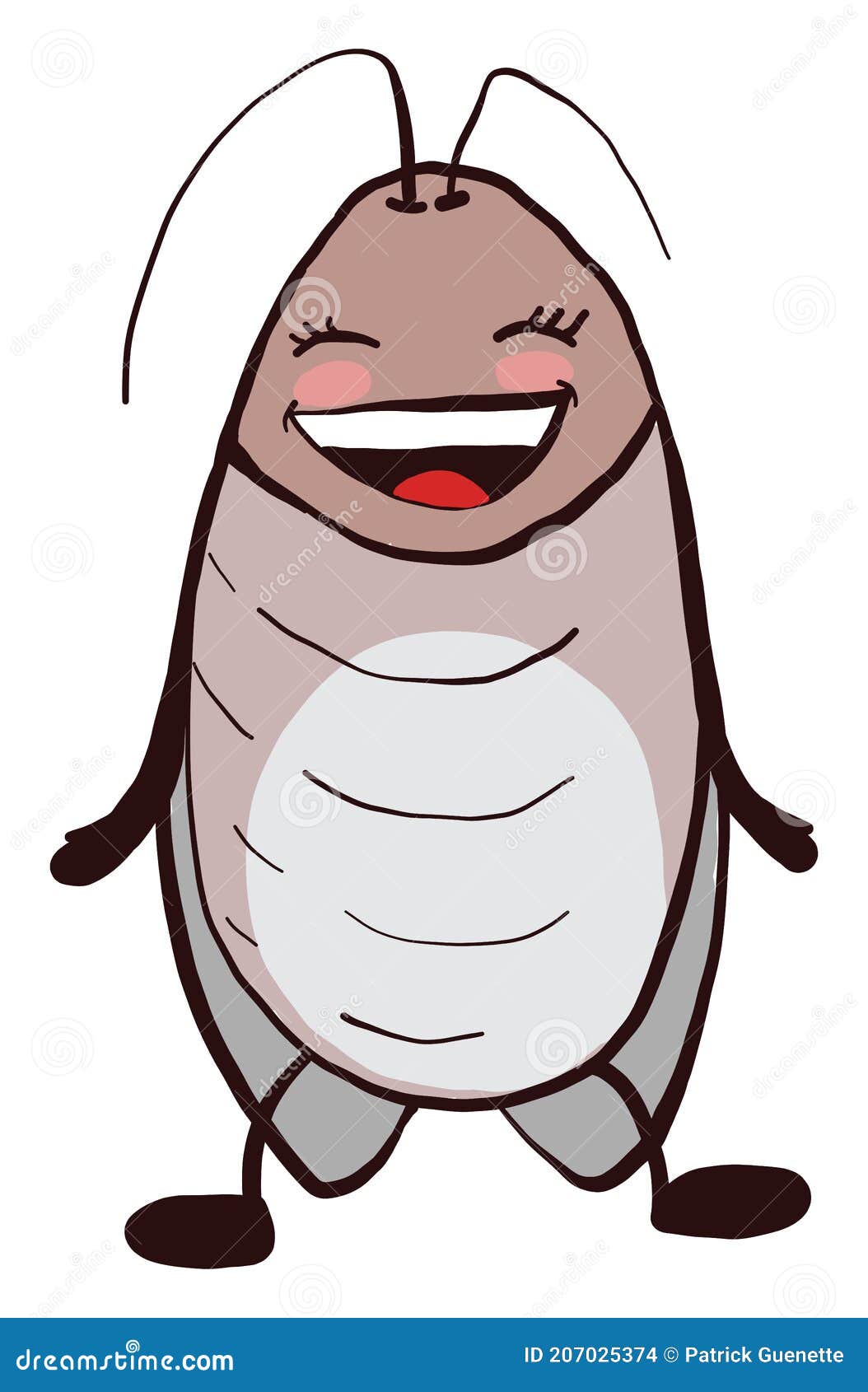 Cockroach Happy Cartoon Vector Illustration | CartoonDealer.com #47805166