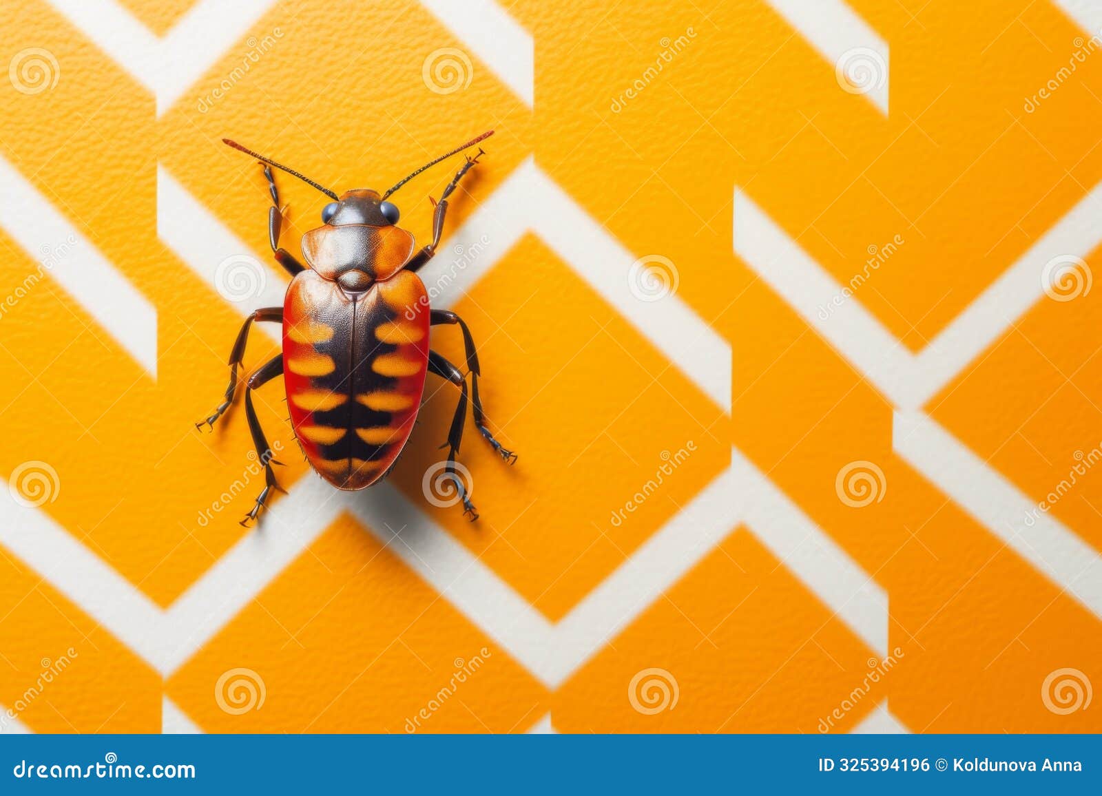 Happy Cockroach Or Roach With Headphones Listening To Music. Kawaii ...