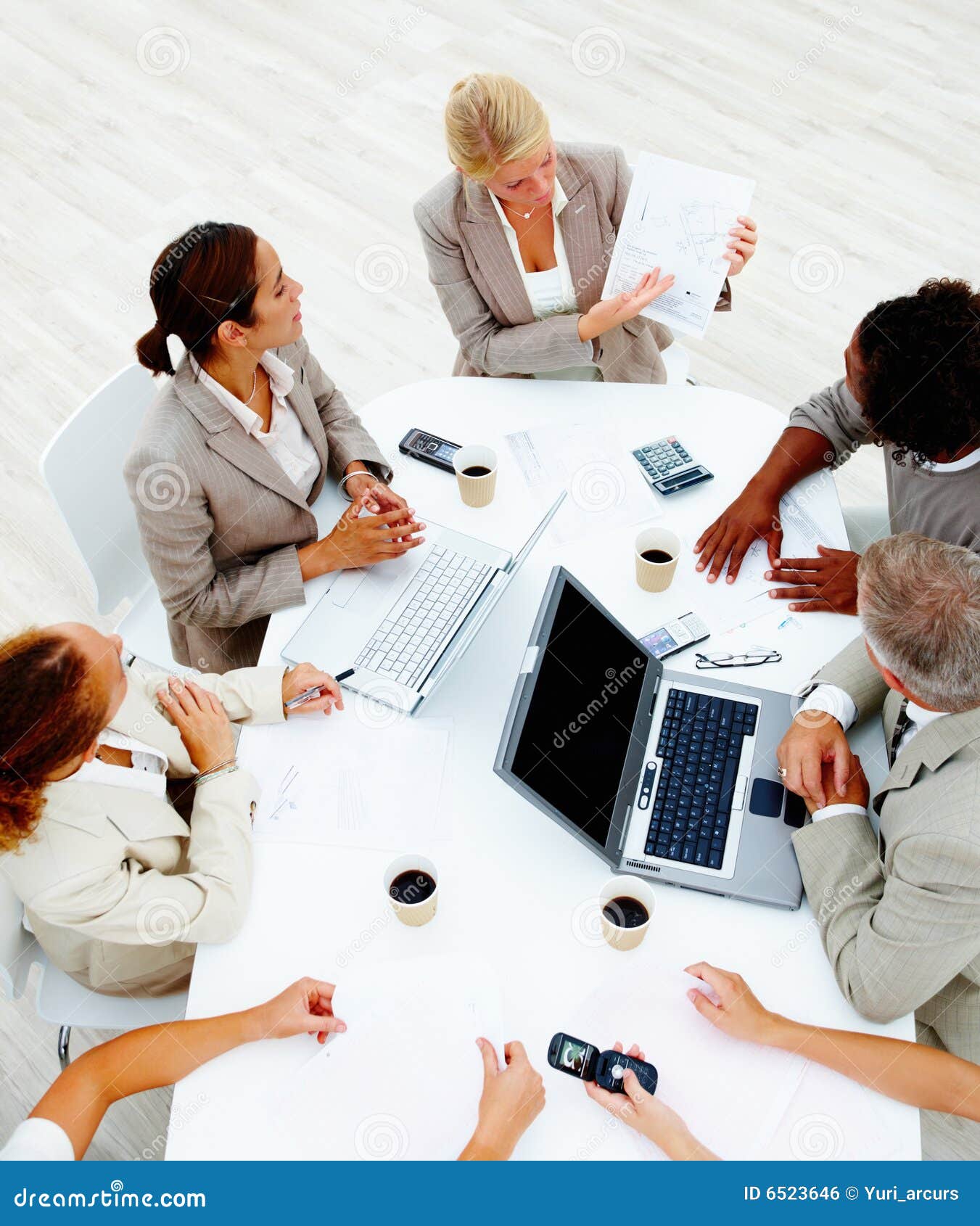 Happy Colleagues Having a Business Meeting Stock Photo - Image of ...