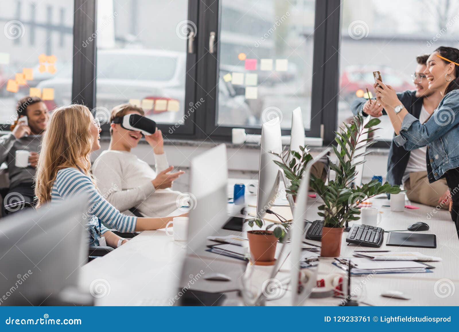 Happy Colleagues Having Fun Stock Image - Image of cheerful, happiness ...
