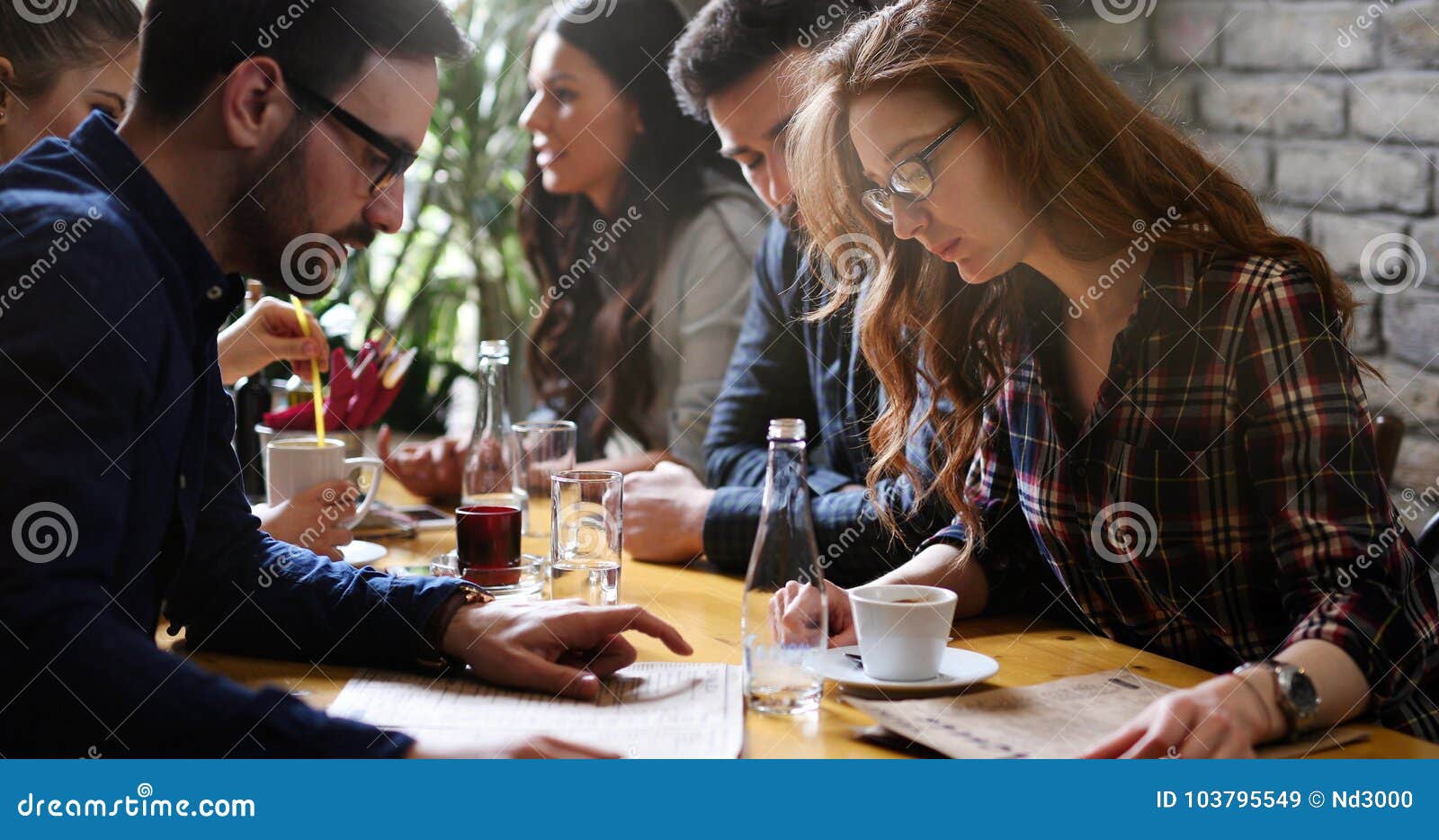 Happy Colleagues from Work Socializing in Restaurant Stock Image ...