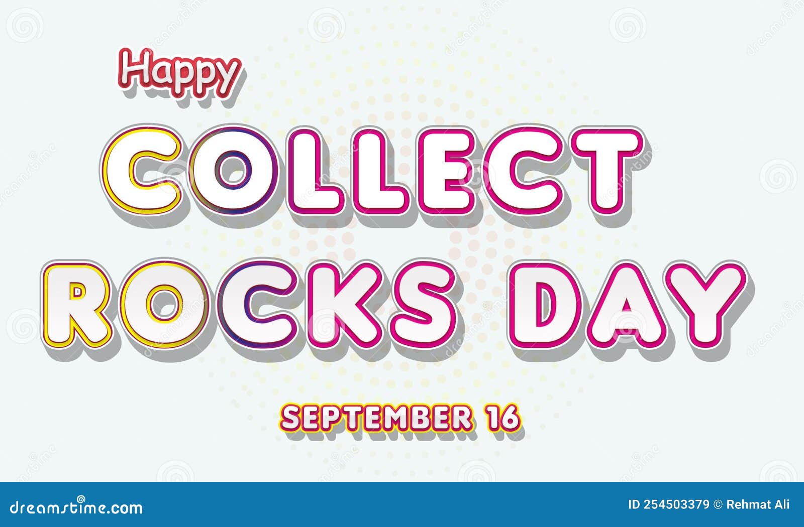 Happy Collect Rocks Day, September 16. Calendar of September Text ...