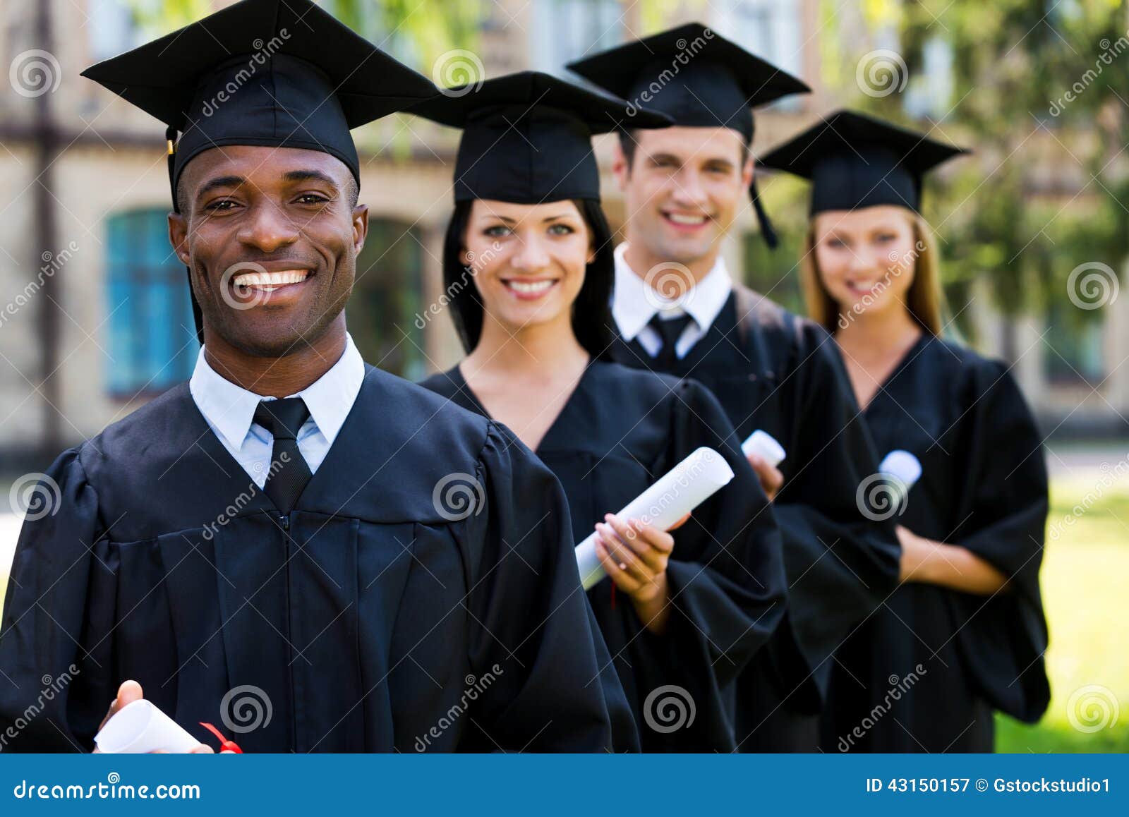 Happy college graduates. stock image. Image of ethnic - 43150157