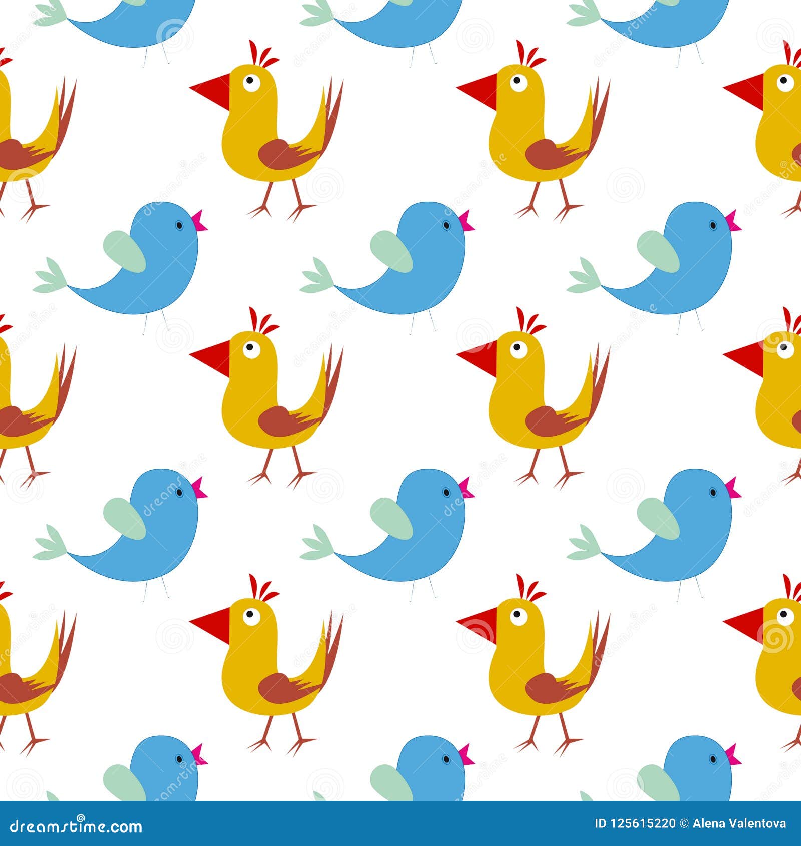 Seamless Pattern with Birds. Happy Background. Happy Easter Stock ...