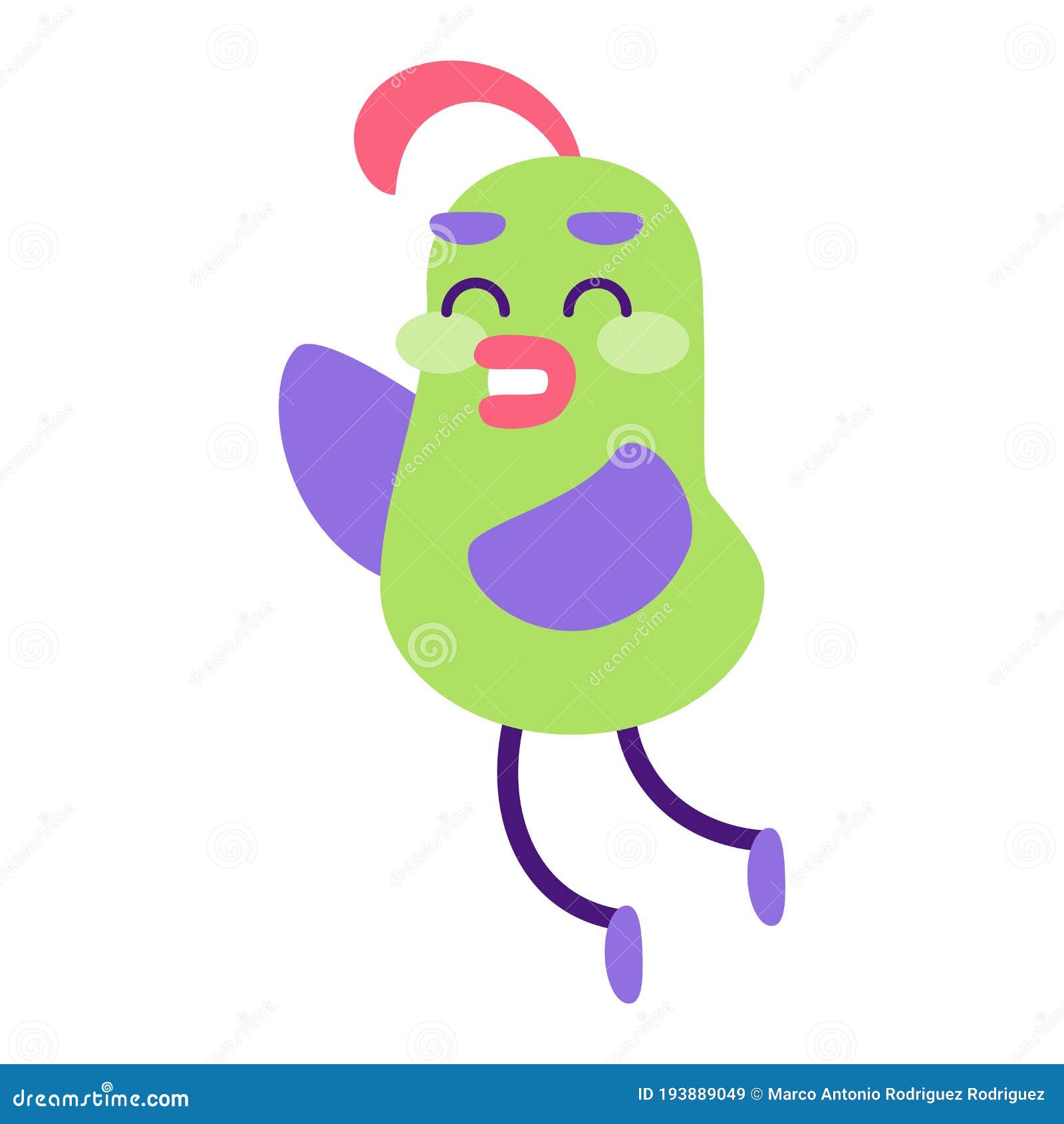 Happy colored bird cartoon stock vector. Illustration of animal - 193889049