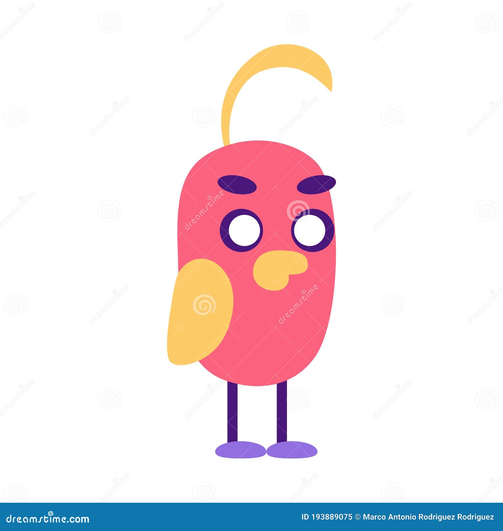 Happy colored bird cartoon stock vector. Illustration of drawing ...