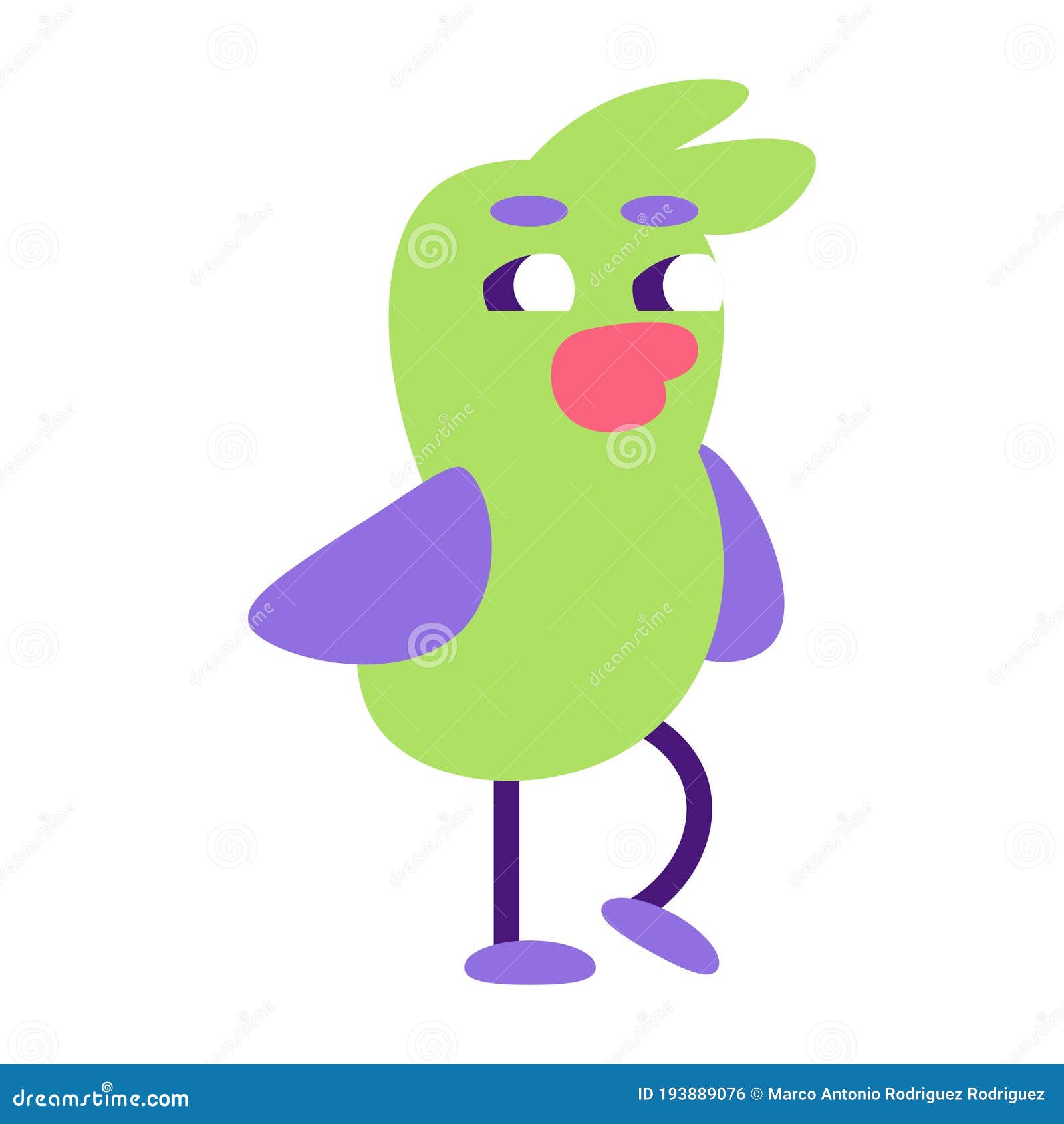 Happy colored bird cartoon stock vector. Illustration of feather ...