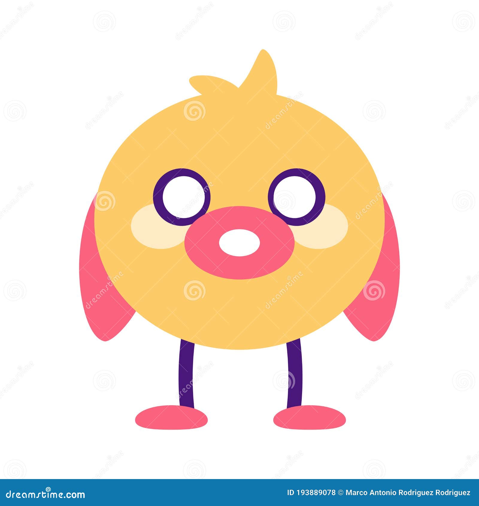 Happy colored bird cartoon stock vector. Illustration of blue - 193889078